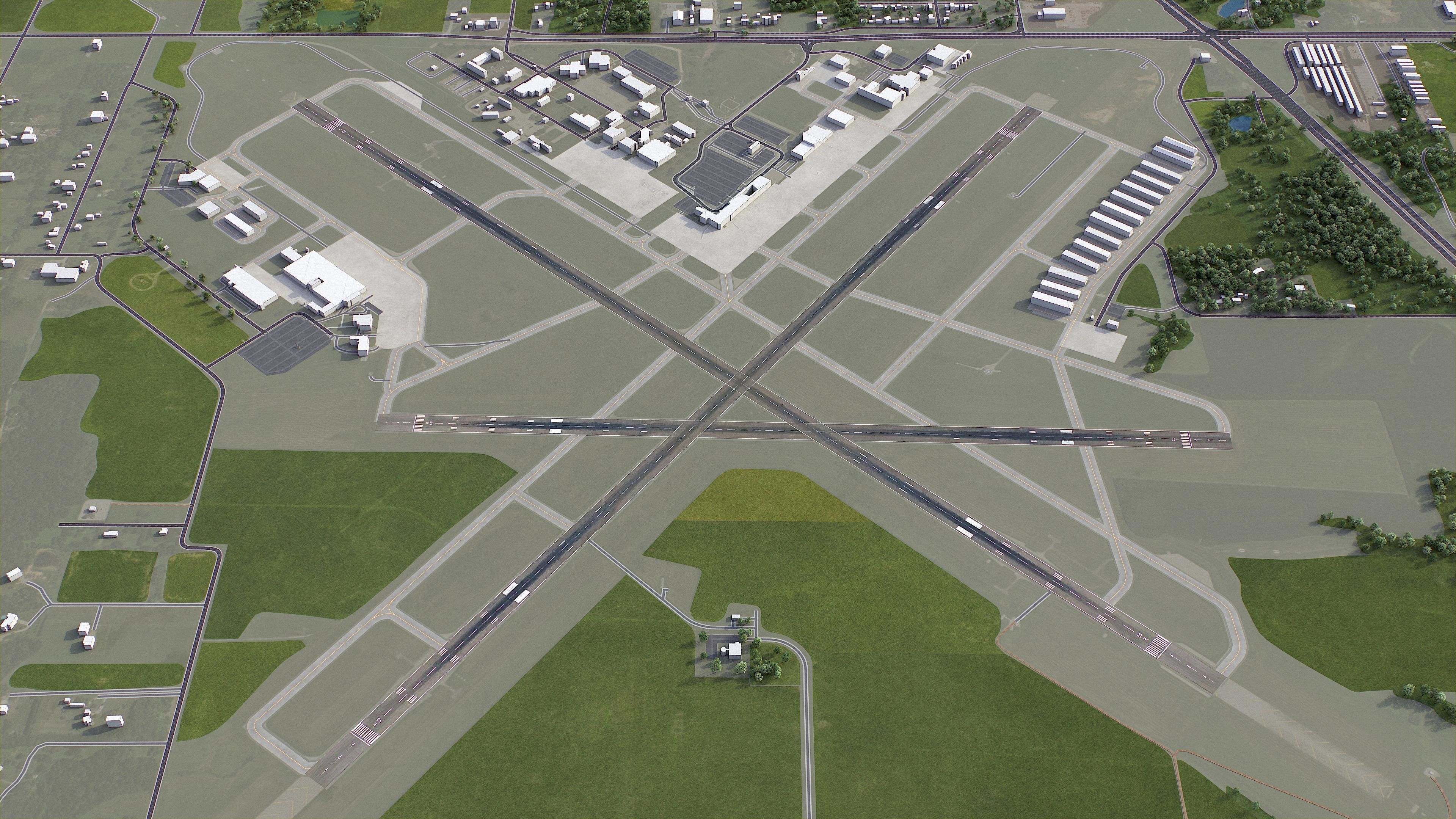 3D model Springfield Airport VR / AR / low-poly | CGTrader