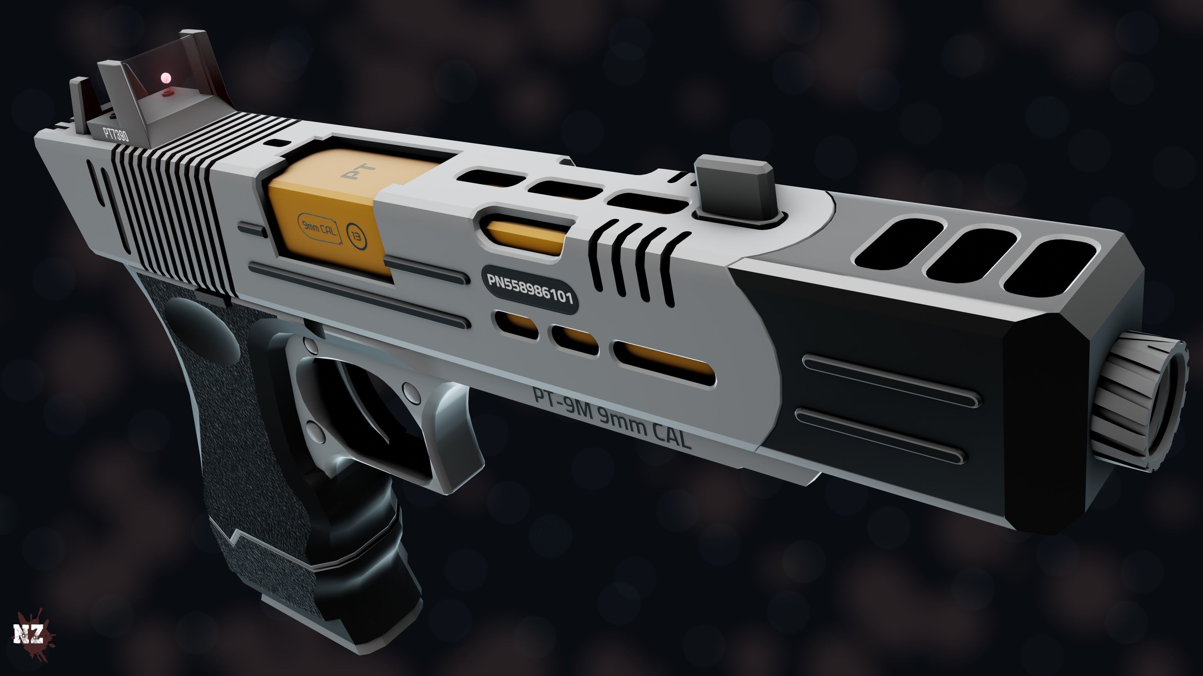 NZ PT-9M Pistol free VR / AR / low-poly 3D model | CGTrader