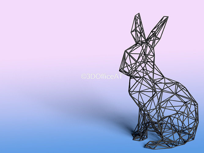 Rabbit Wire Frame Sculpture - Resin Print 3D model 3D printable | CGTrader