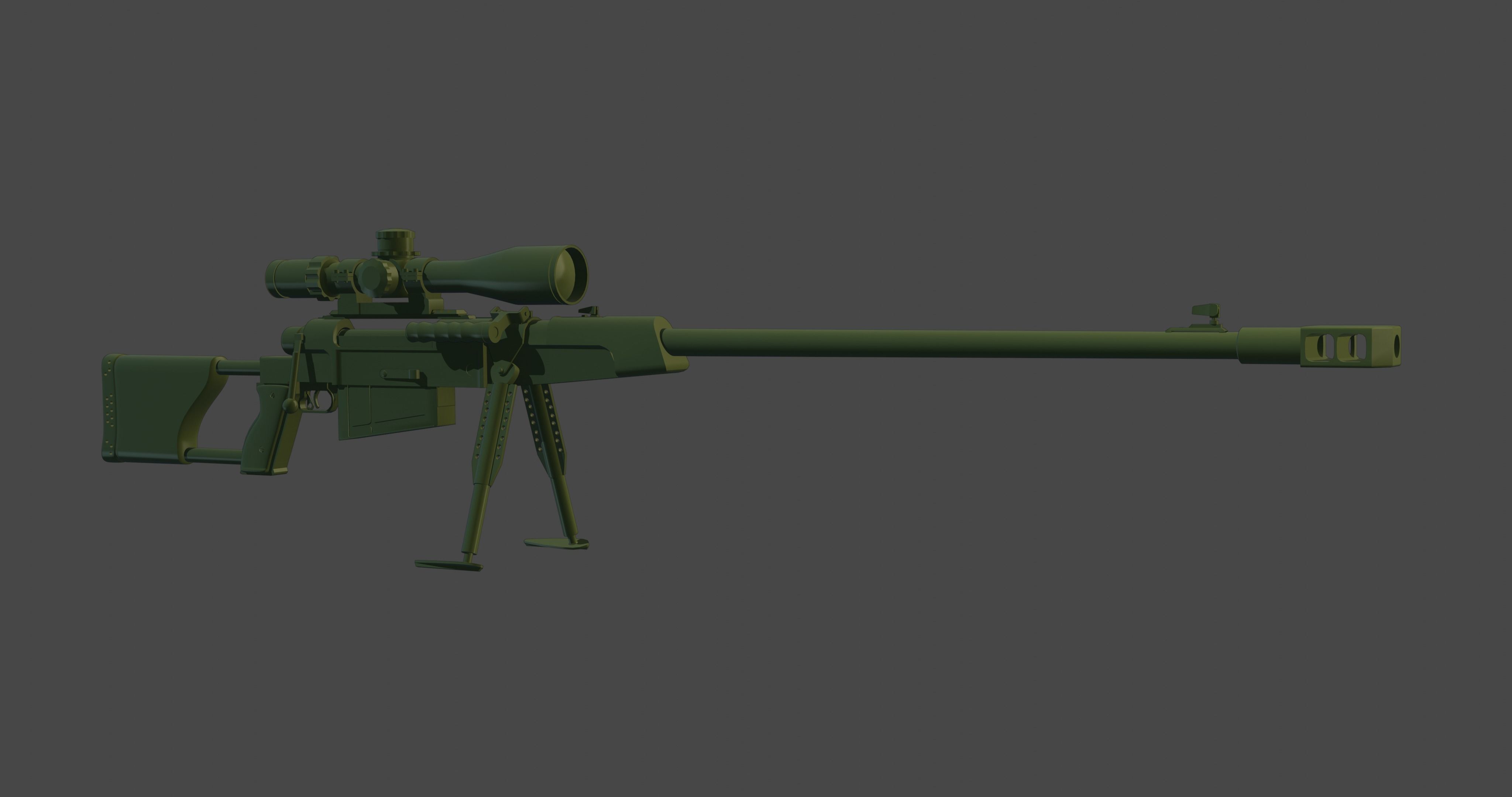 3D model 50 caliber Military sniper rifle VR / AR / low-poly | CGTrader