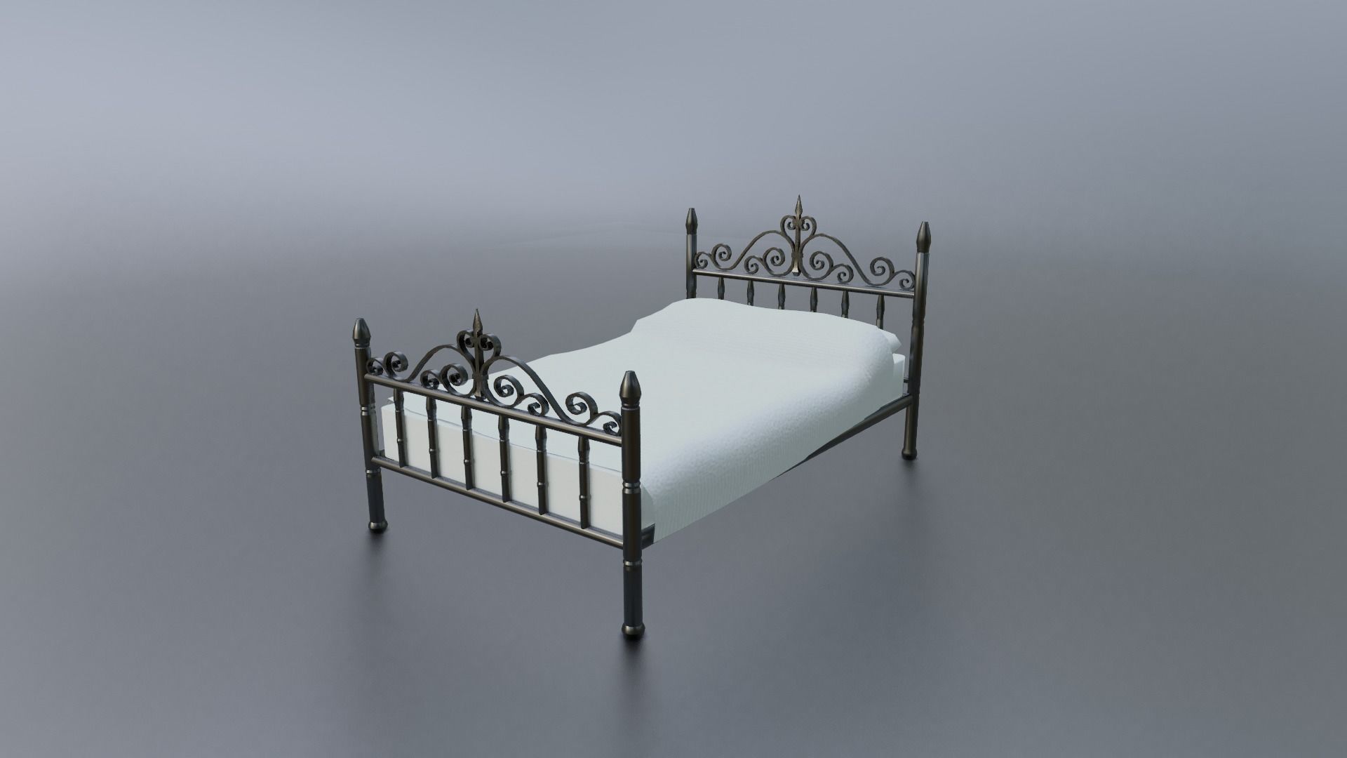 Iron Bed free VR / AR / low-poly 3D model | CGTrader
