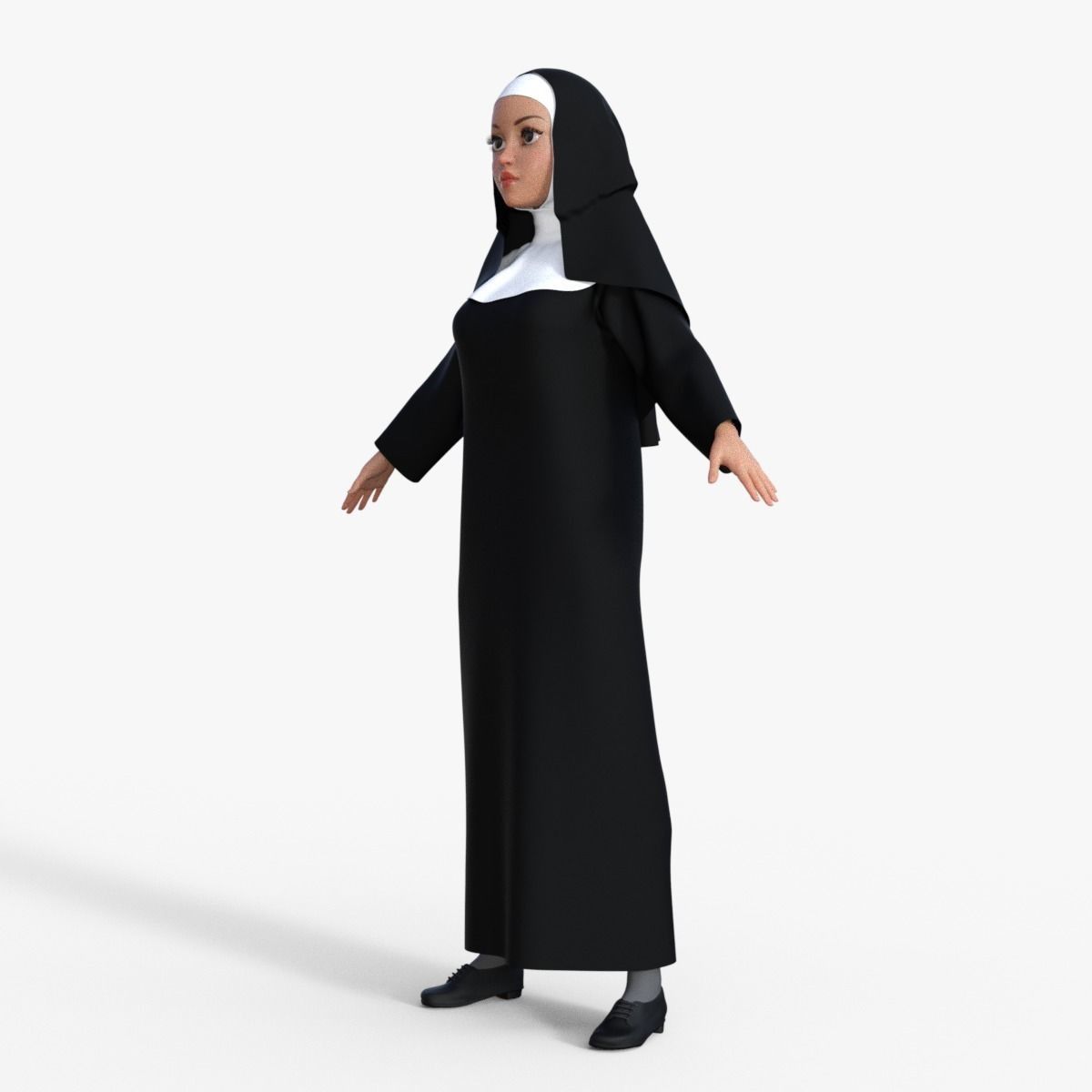 Cartoon Nun Woman Character 3D model | CGTrader