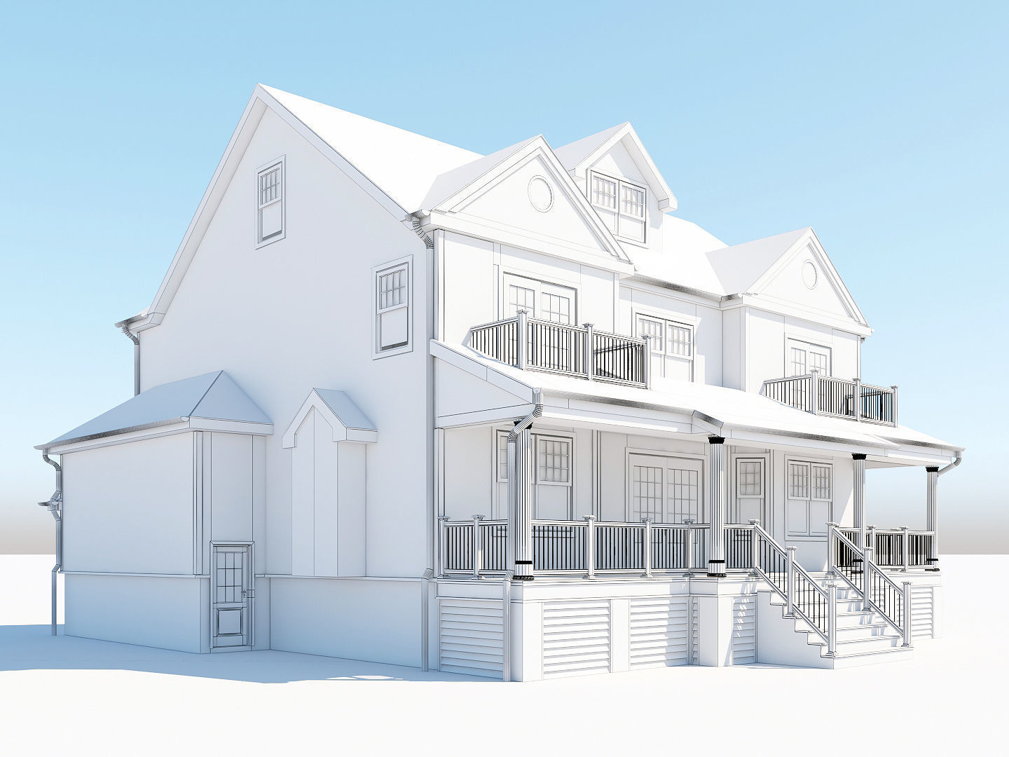 American house 3D model | CGTrader