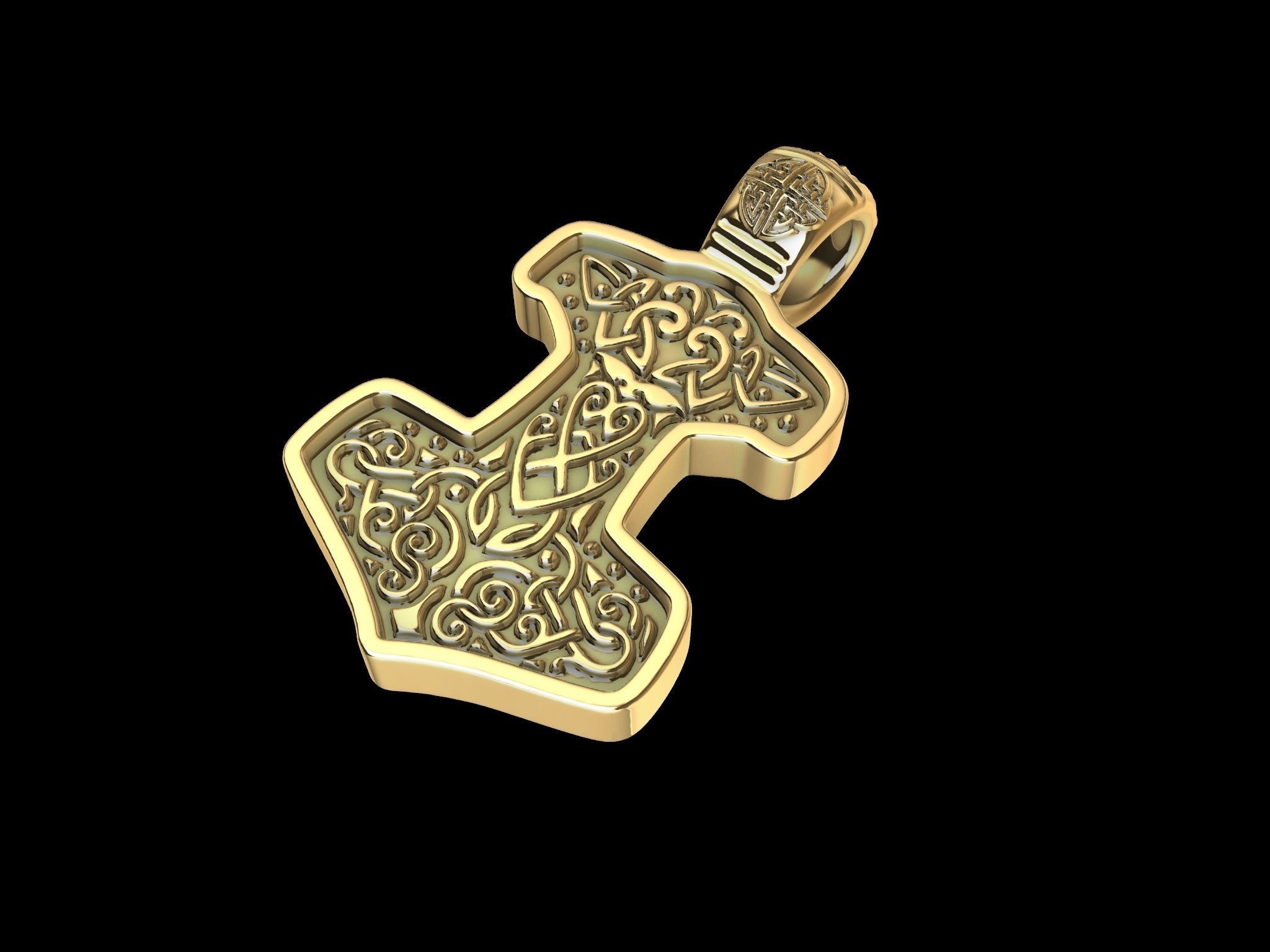 designer viking THOR HAMMER pendant 3D model 3D printable | CGTrader