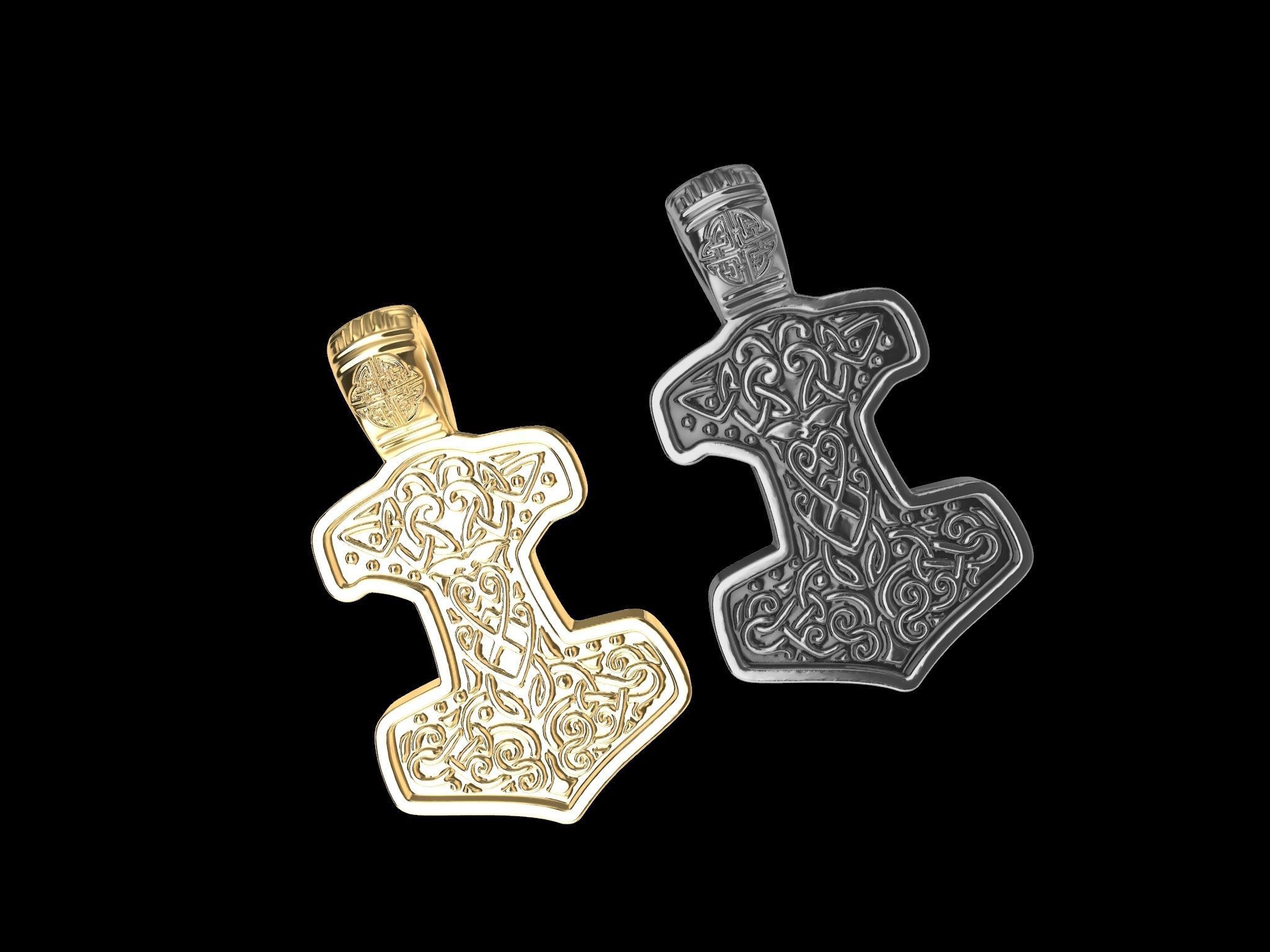 designer viking THOR HAMMER pendant 3D model 3D printable | CGTrader