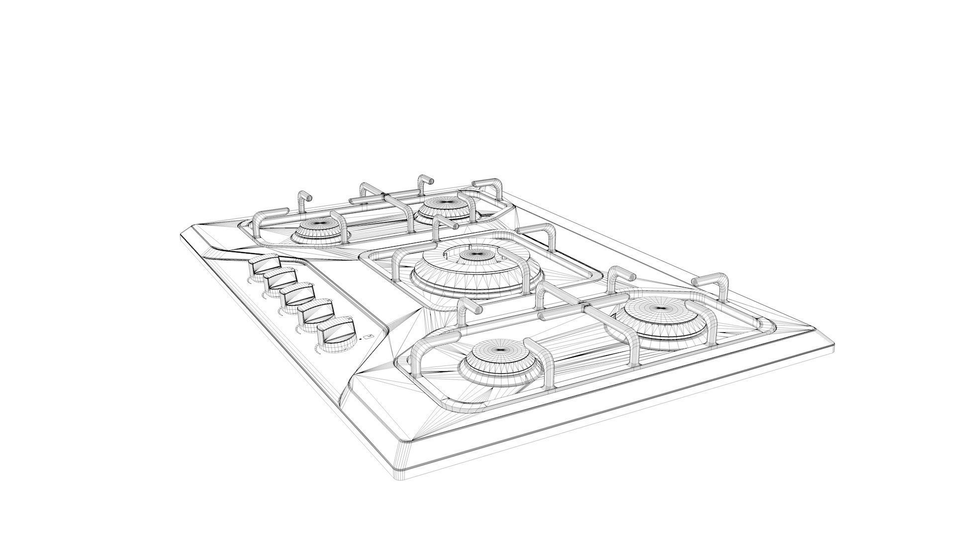 Gas Hob Cooktop 3D model | CGTrader