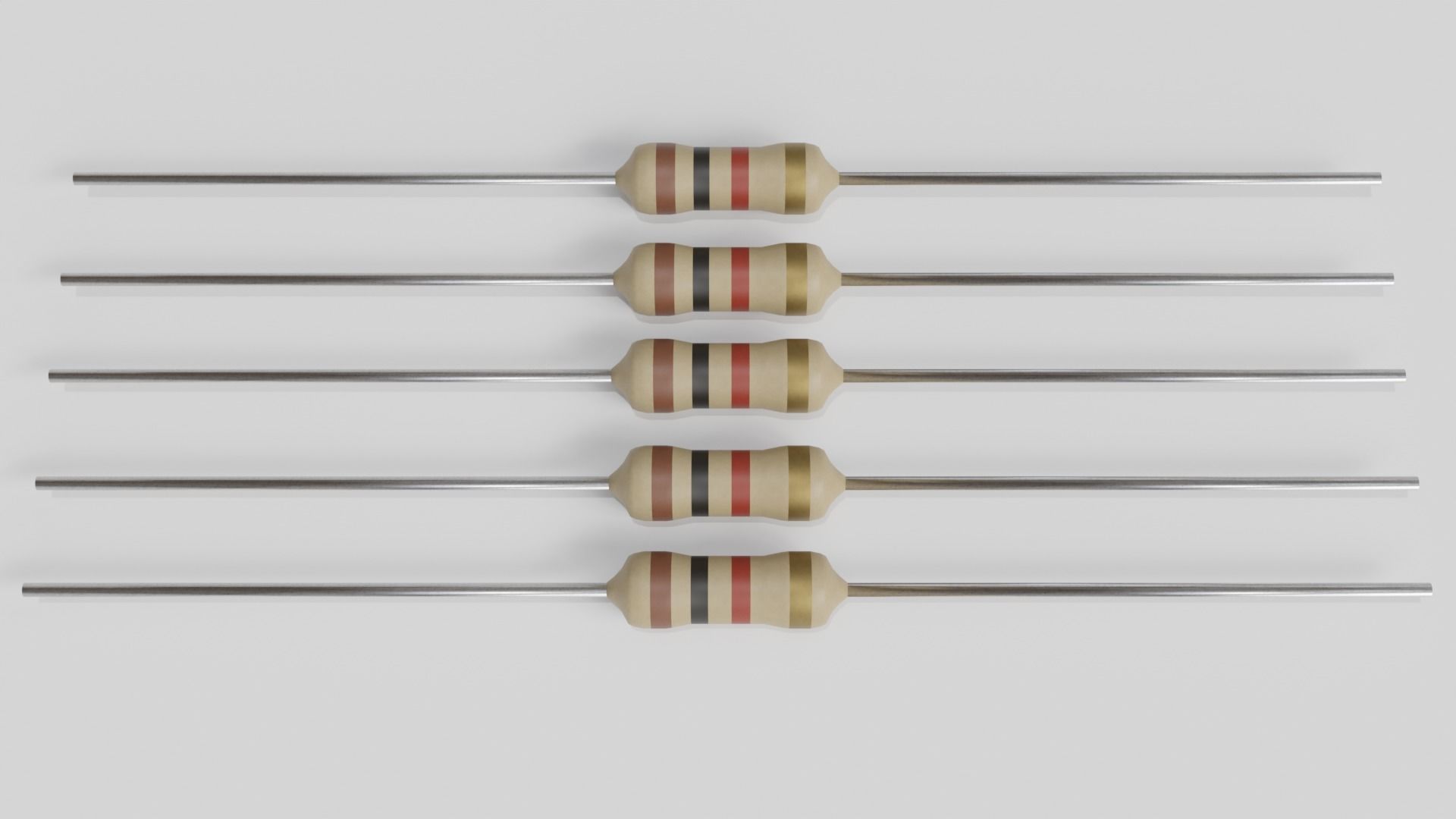 Resistors with Editable Color Bands 3D model | CGTrader