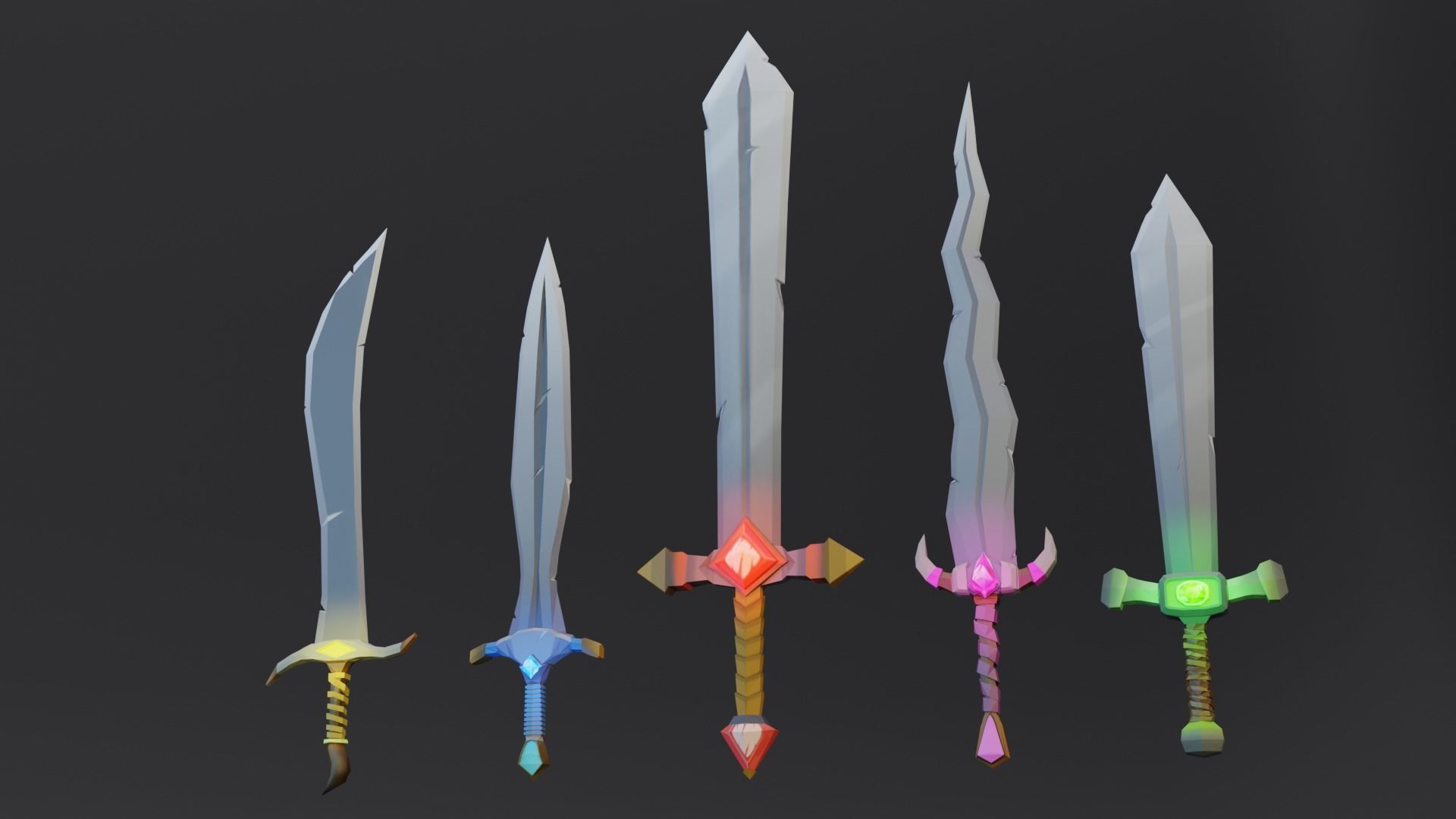 3D model Game ready Swords mini pack VR / AR / low-poly | CGTrader