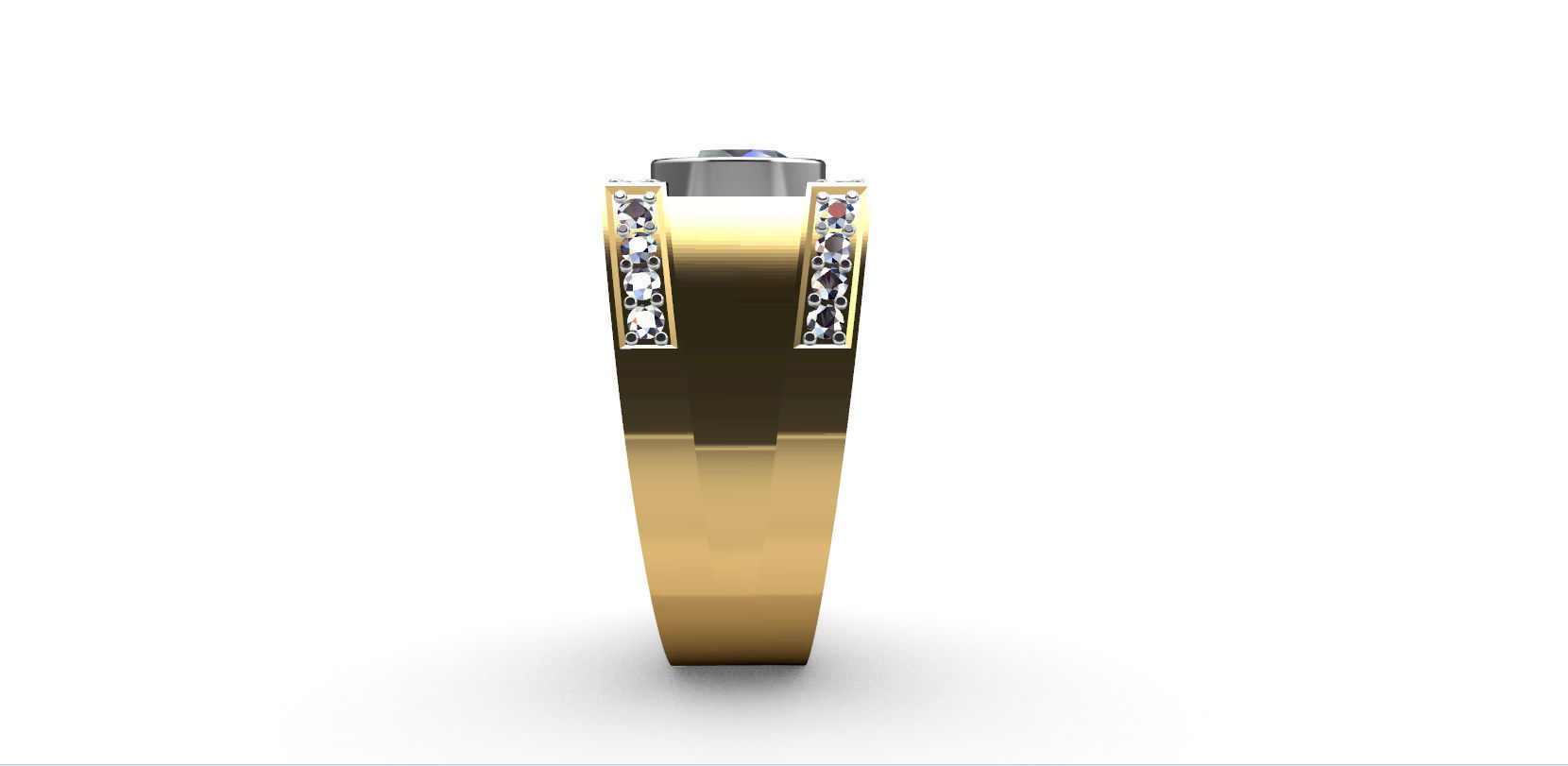 Men Ring with bog stone 3D model 3D printable | CGTrader