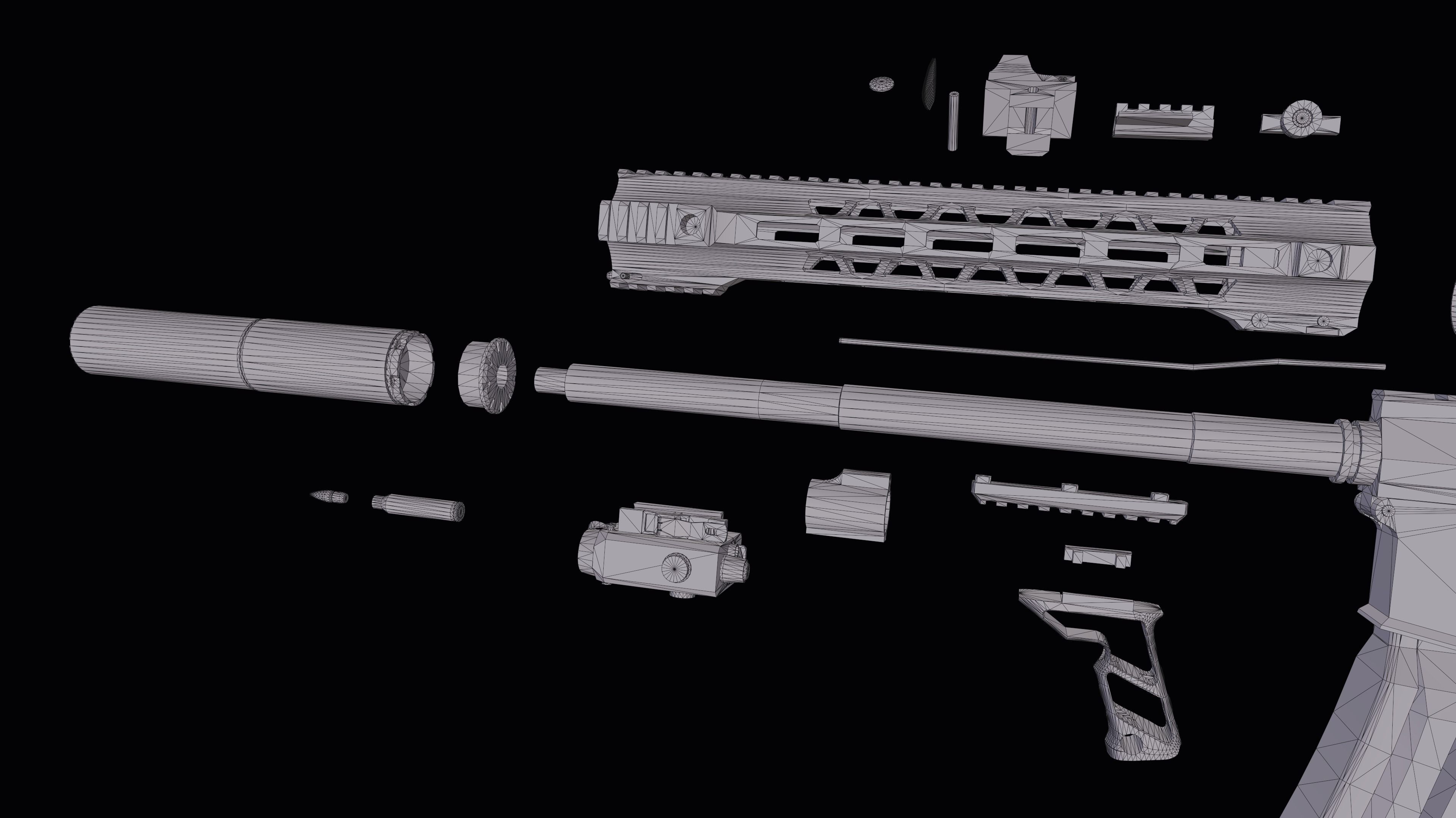 3D model Custom Colt M4A1 assault rifle VR / AR / low-poly | CGTrader