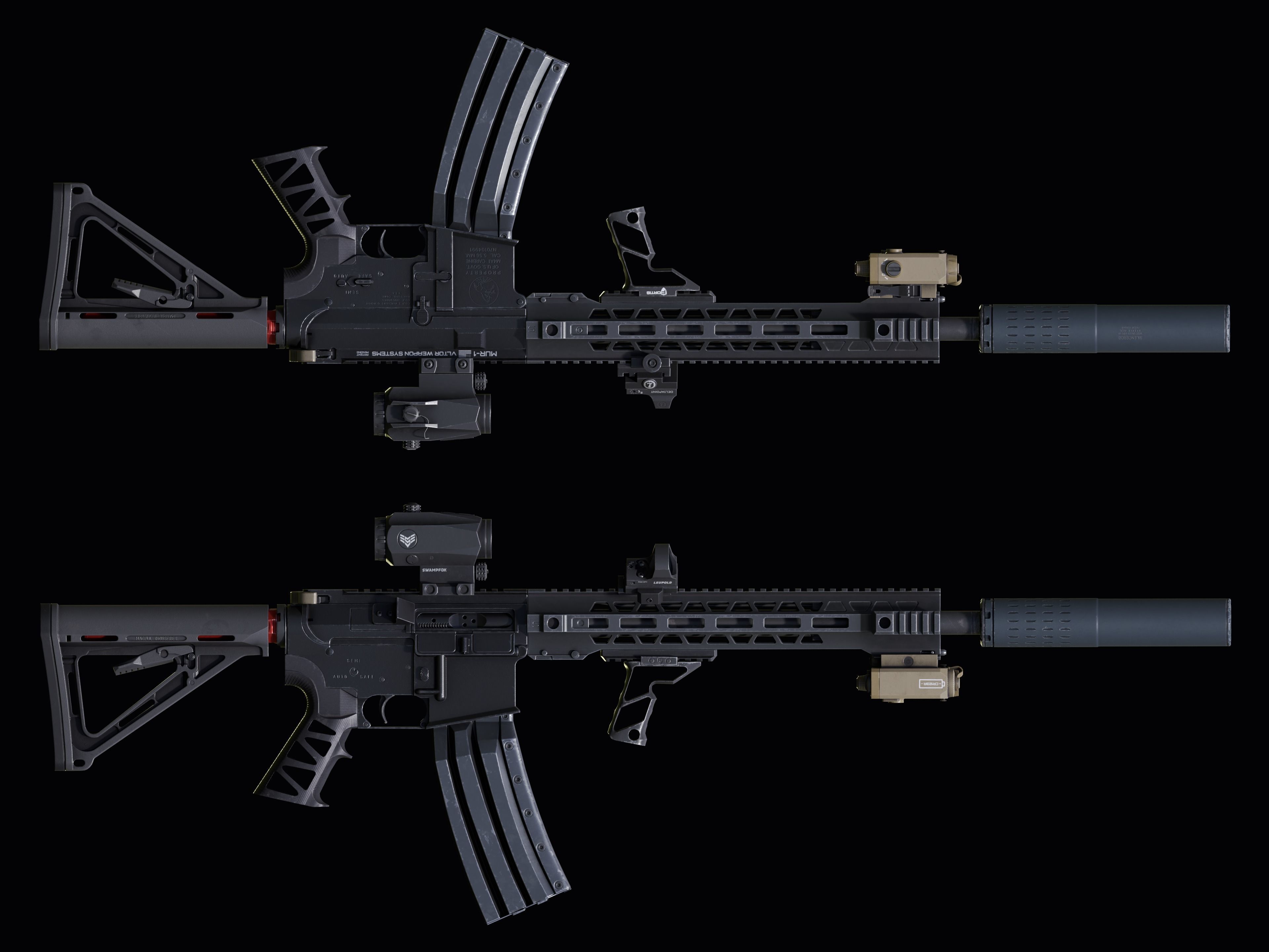 3D model Custom Colt M4A1 assault rifle VR / AR / low-poly | CGTrader