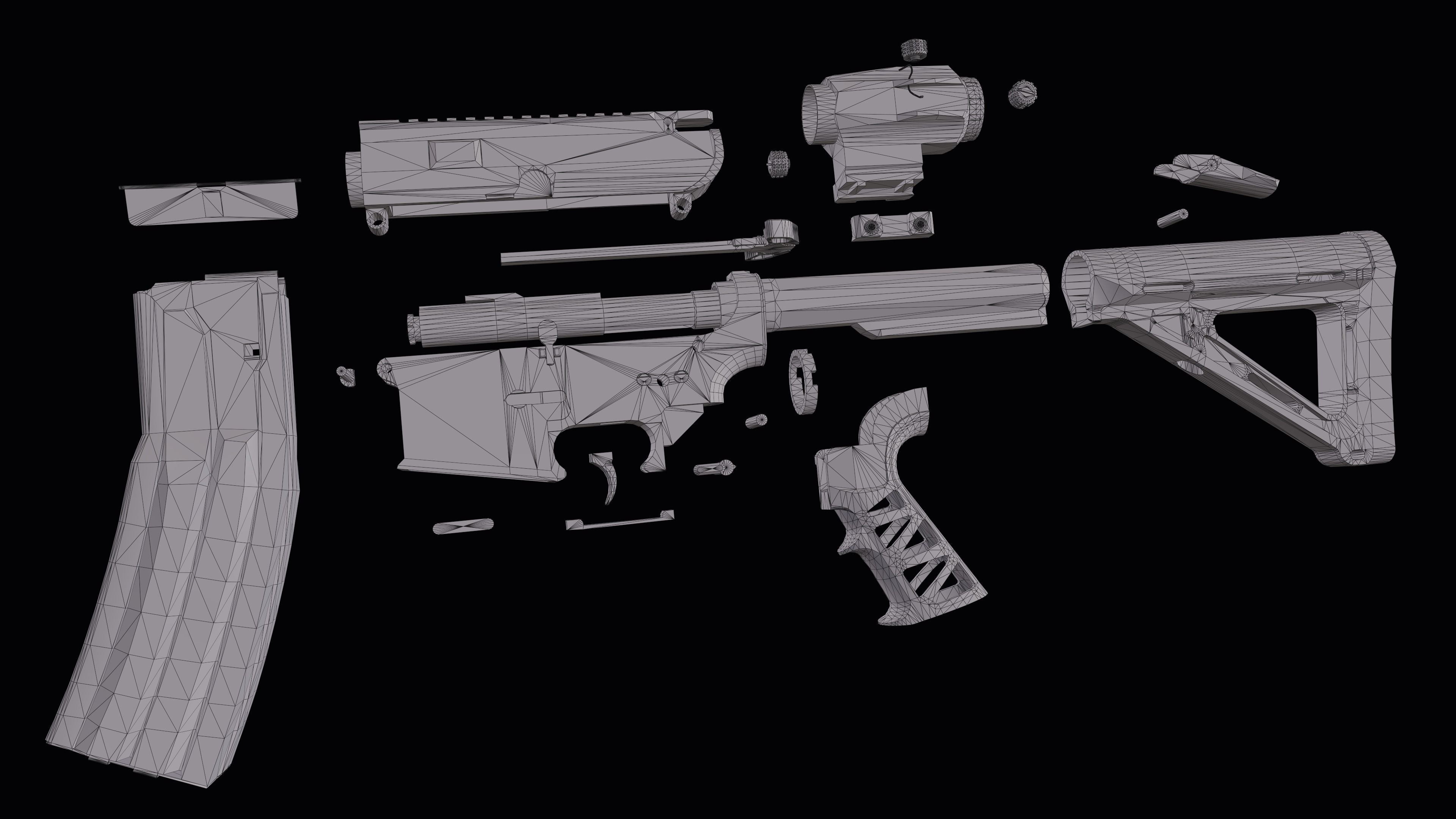3D model Custom Colt M4A1 assault rifle VR / AR / low-poly | CGTrader