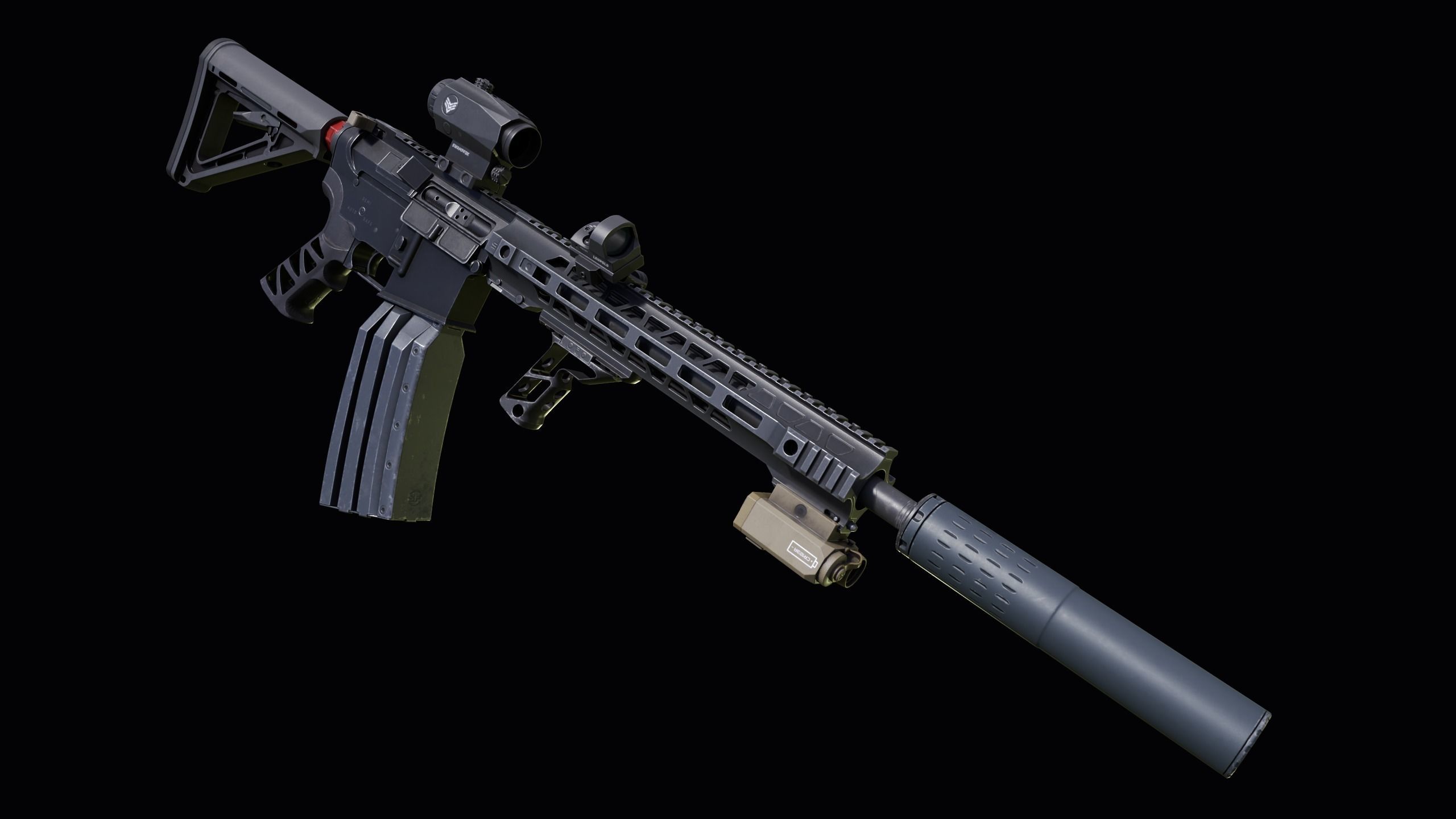 3D model Custom Colt M4A1 assault rifle VR / AR / low-poly | CGTrader