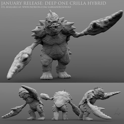 Deep One Crilla Hybrid 3D model 3D printable | CGTrader