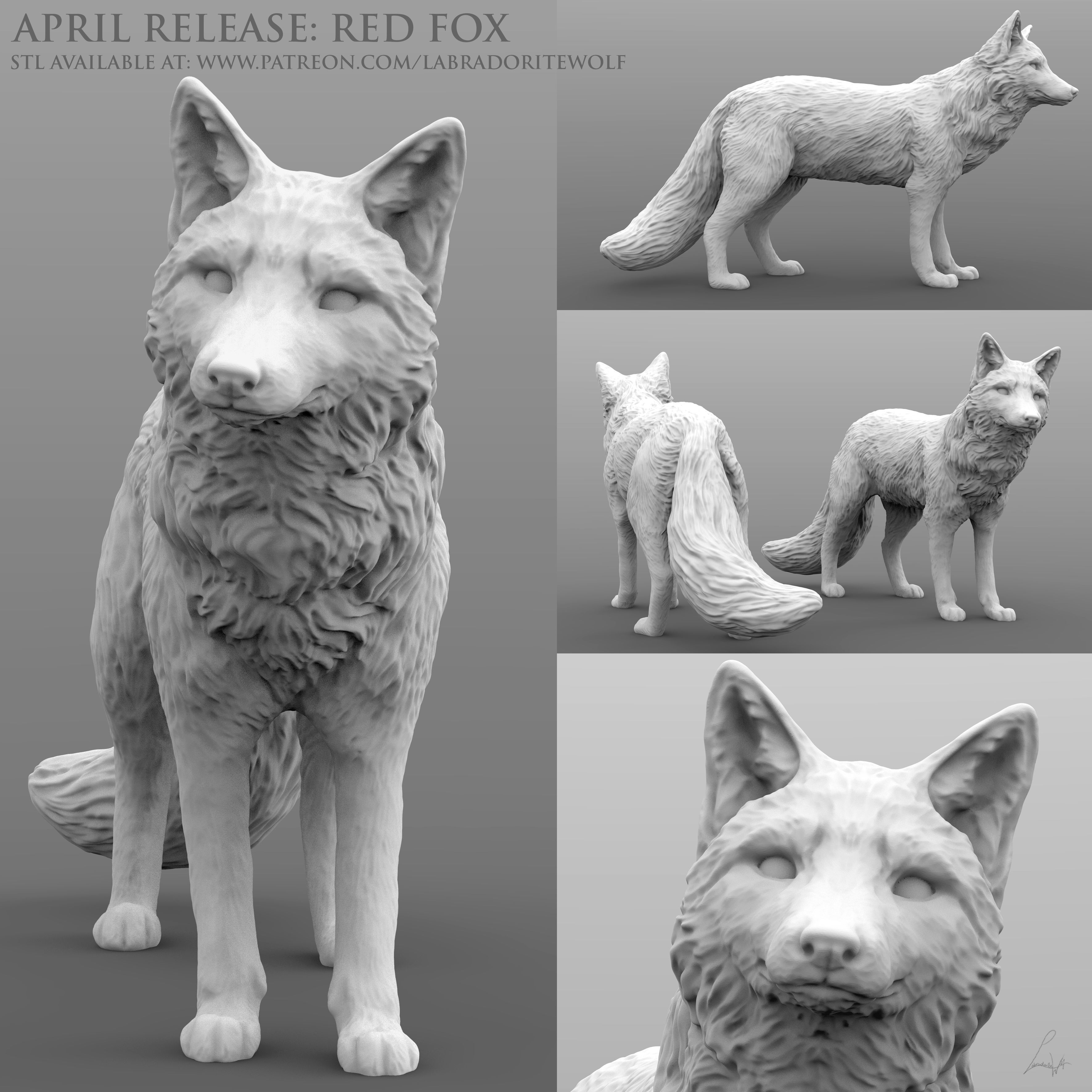 Red Fox 3D model 3D printable | CGTrader