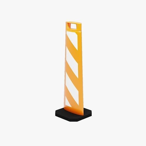 3D model Vertical Traffic Cone Panel VR / AR / low-poly | CGTrader