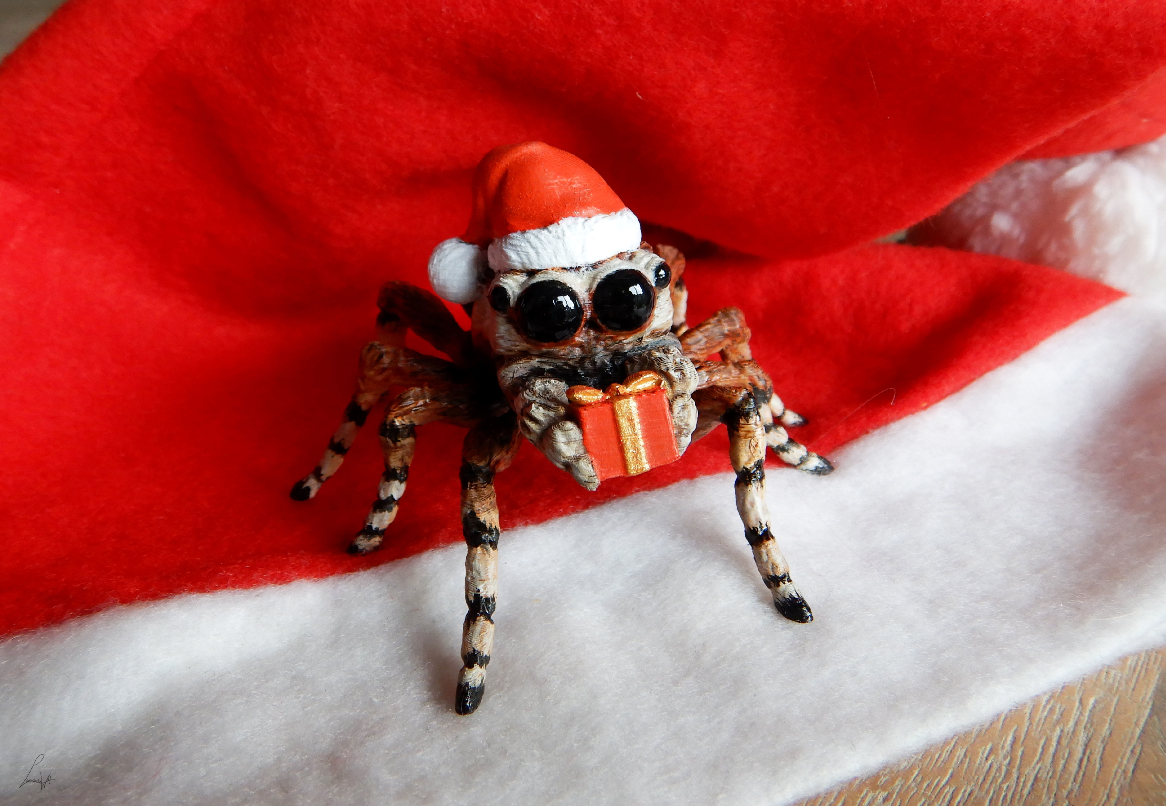 Giant Jumping Spider Santa 3D model 3D printable | CGTrader