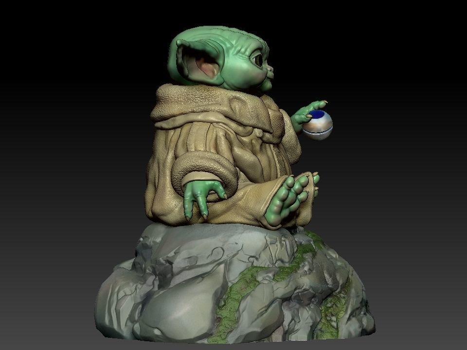Grogu baby yoda statue 3D model 3D printable | CGTrader