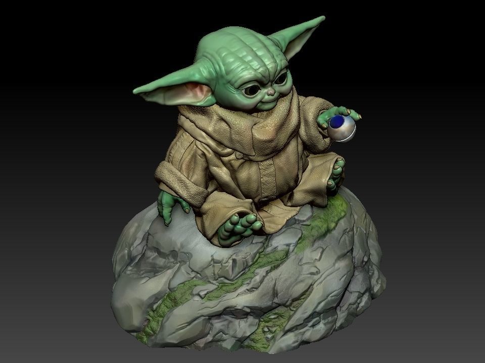 Grogu baby yoda statue 3D model 3D printable | CGTrader