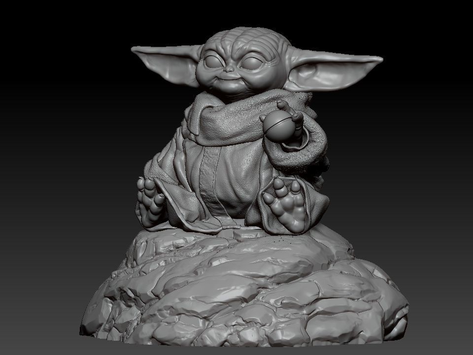 Grogu baby yoda statue 3D model 3D printable | CGTrader