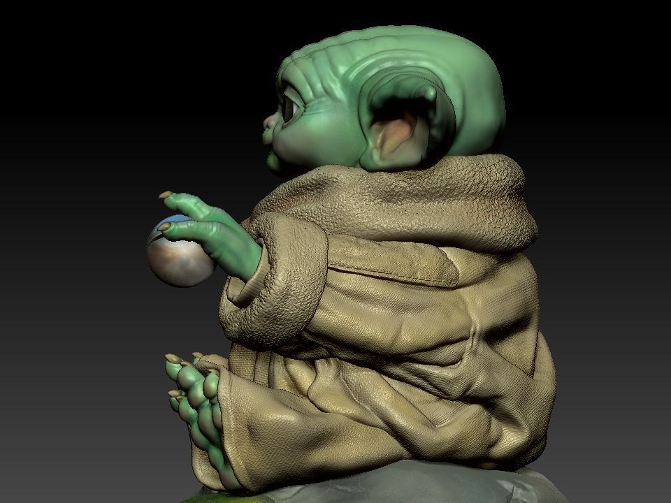 Grogu baby yoda statue 3D model 3D printable | CGTrader