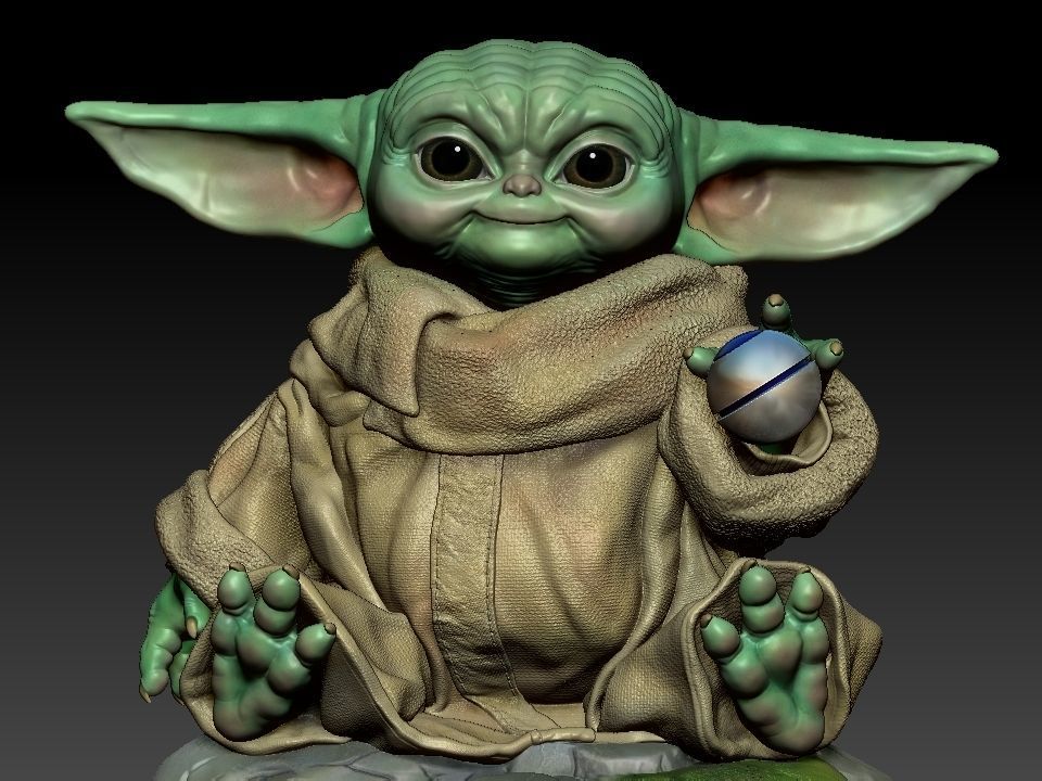 Grogu baby yoda statue 3D model 3D printable | CGTrader