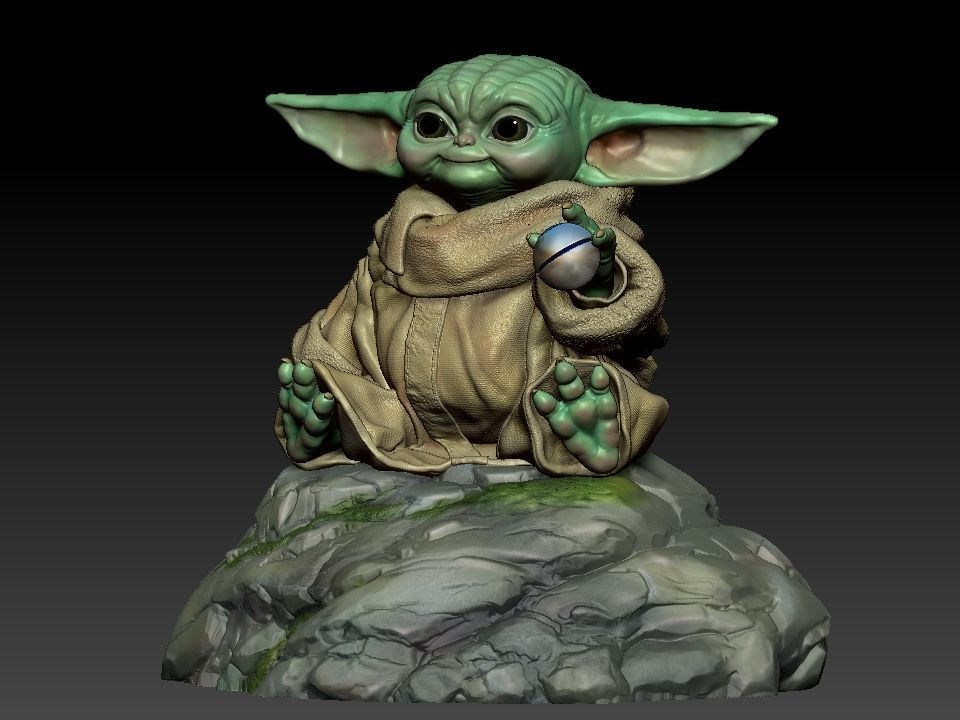Grogu baby yoda statue 3D model 3D printable | CGTrader