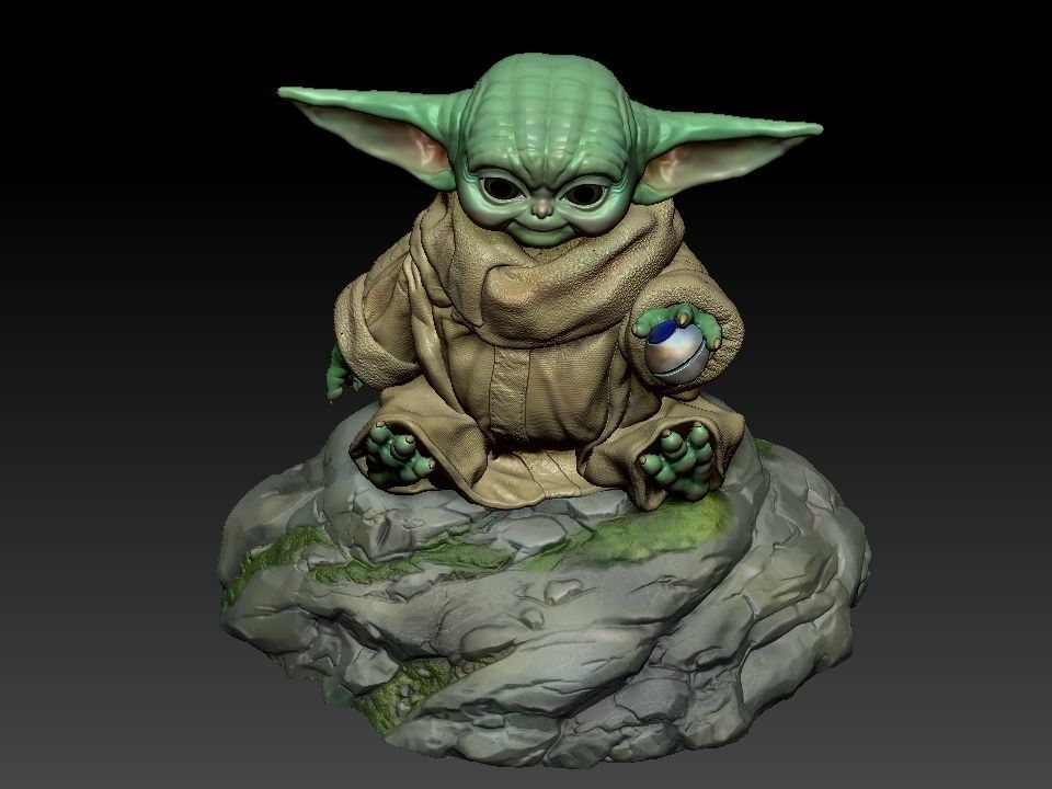 Grogu baby yoda statue 3D model 3D printable | CGTrader