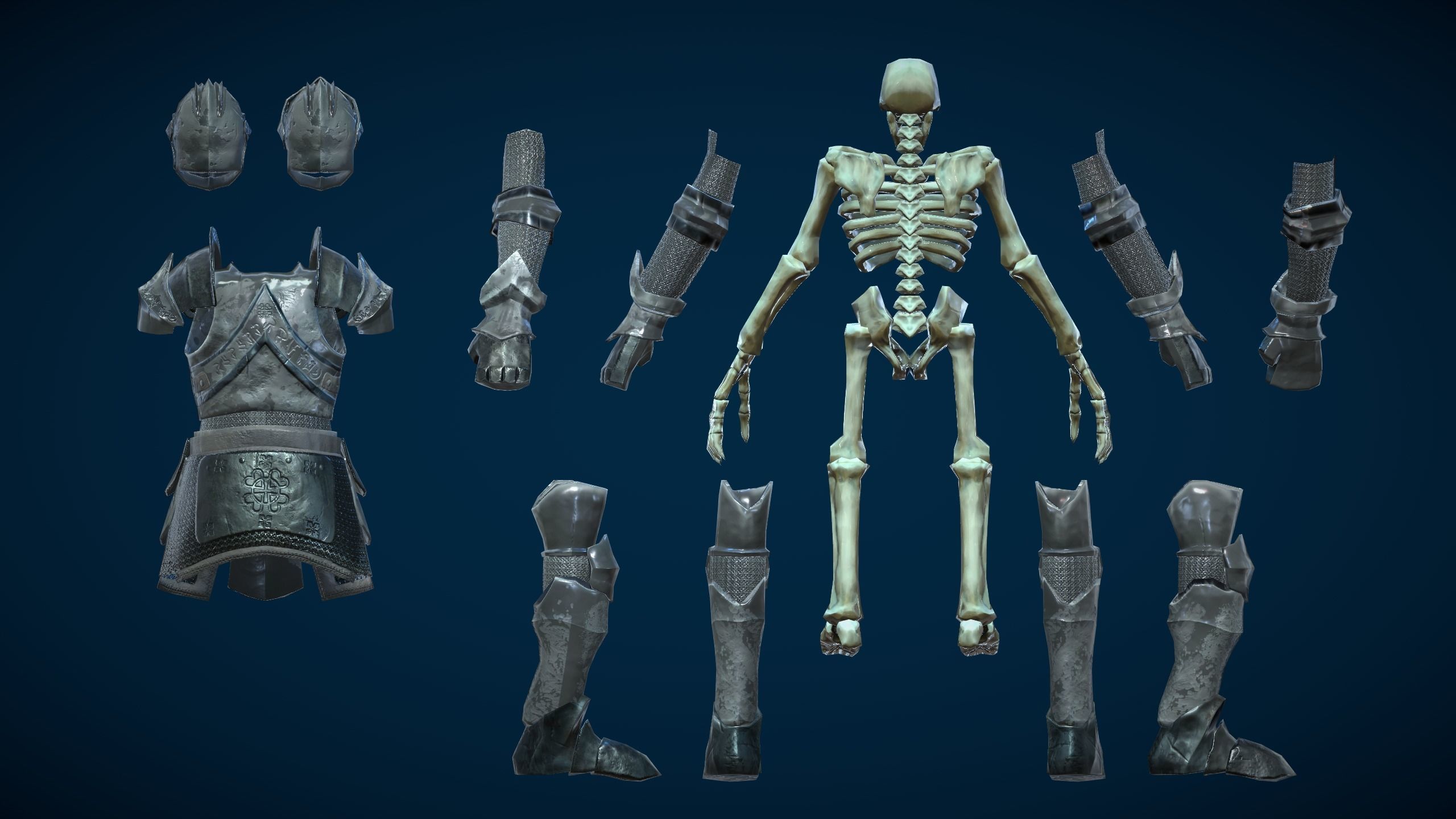 3D model Stylized Skeleton Knight VR / AR / low-poly | CGTrader
