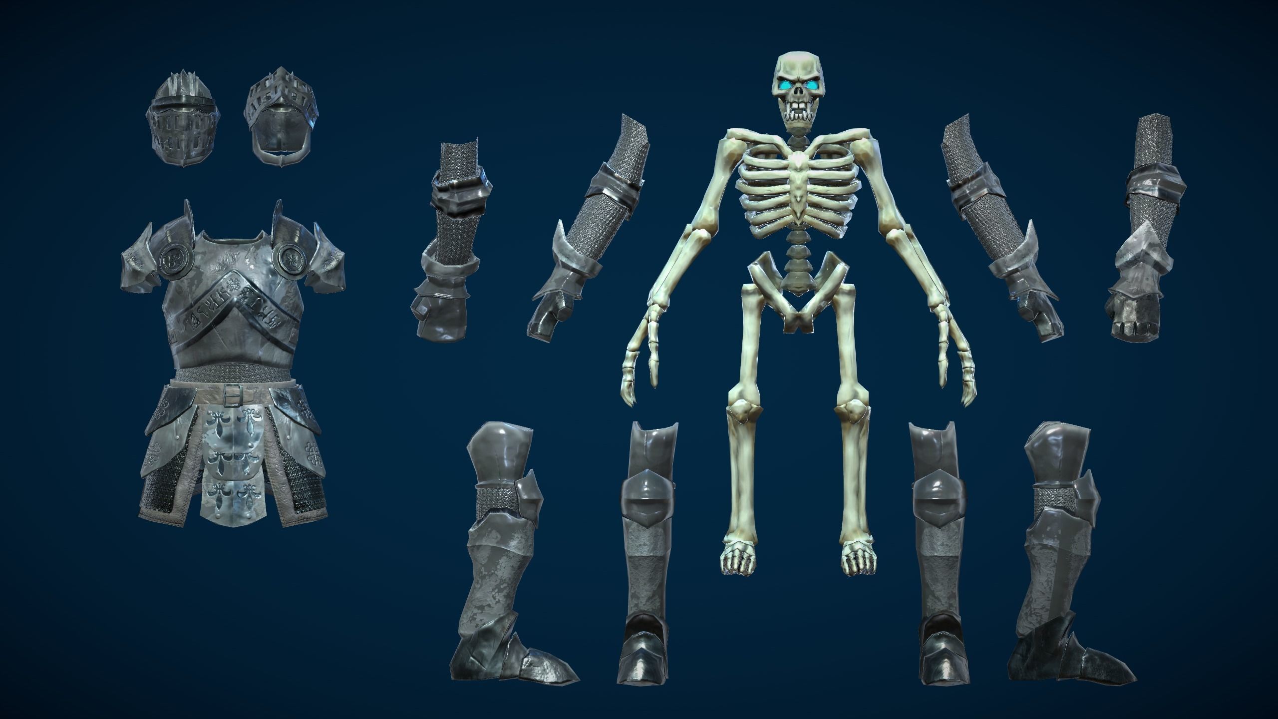 3D model Stylized Skeleton Knight VR / AR / low-poly | CGTrader