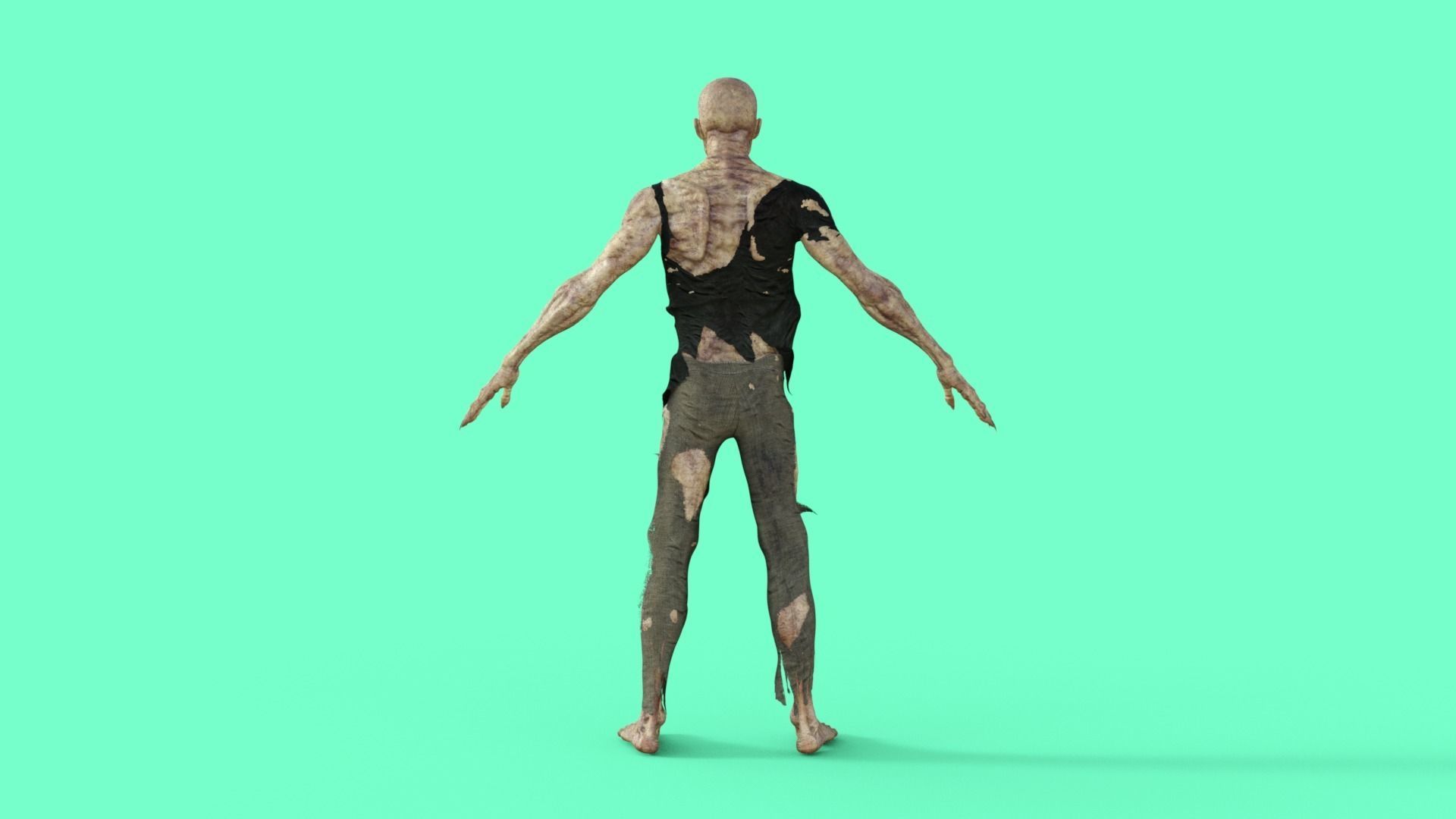 Scary Zombie Rigged 3D model rigged | CGTrader
