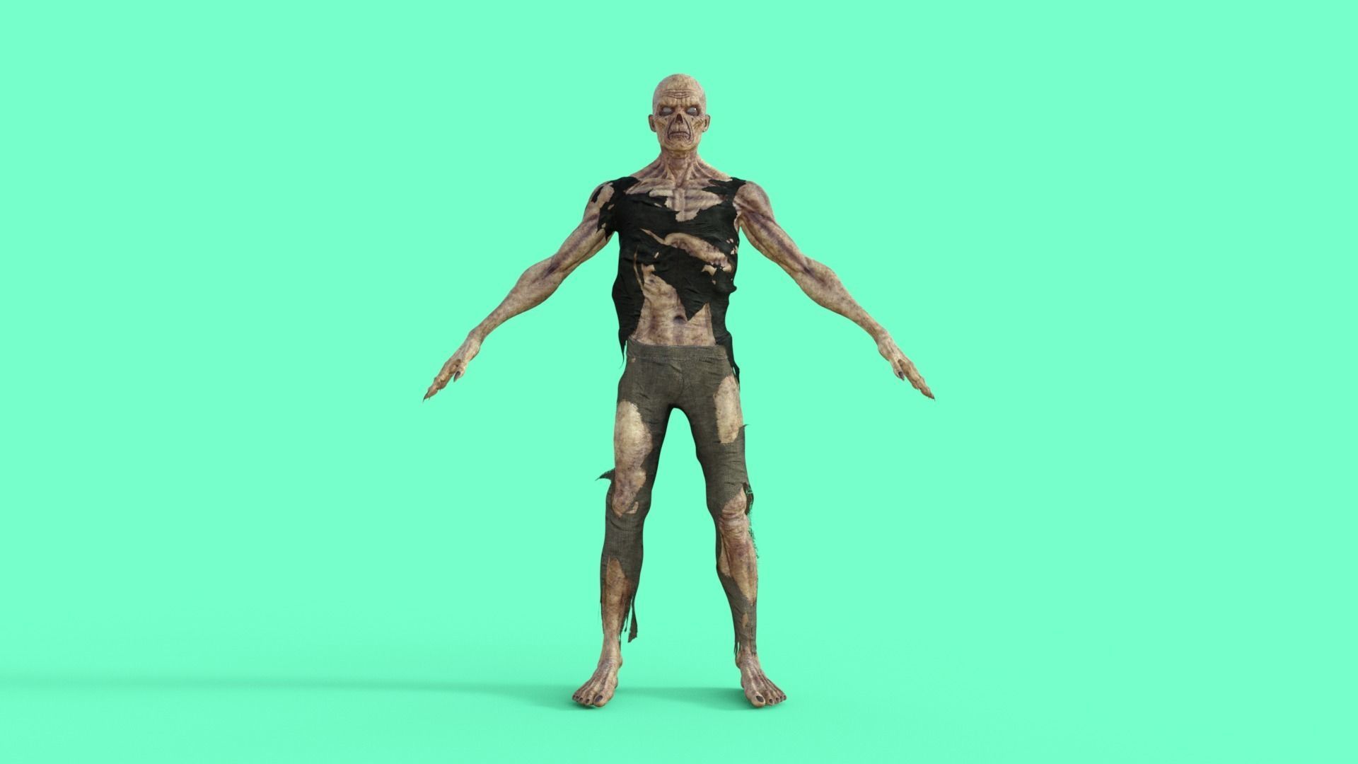 Scary Zombie Rigged 3D model rigged | CGTrader