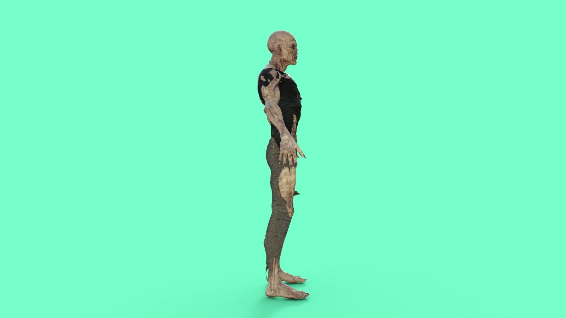 Scary Zombie Rigged 3D model rigged | CGTrader