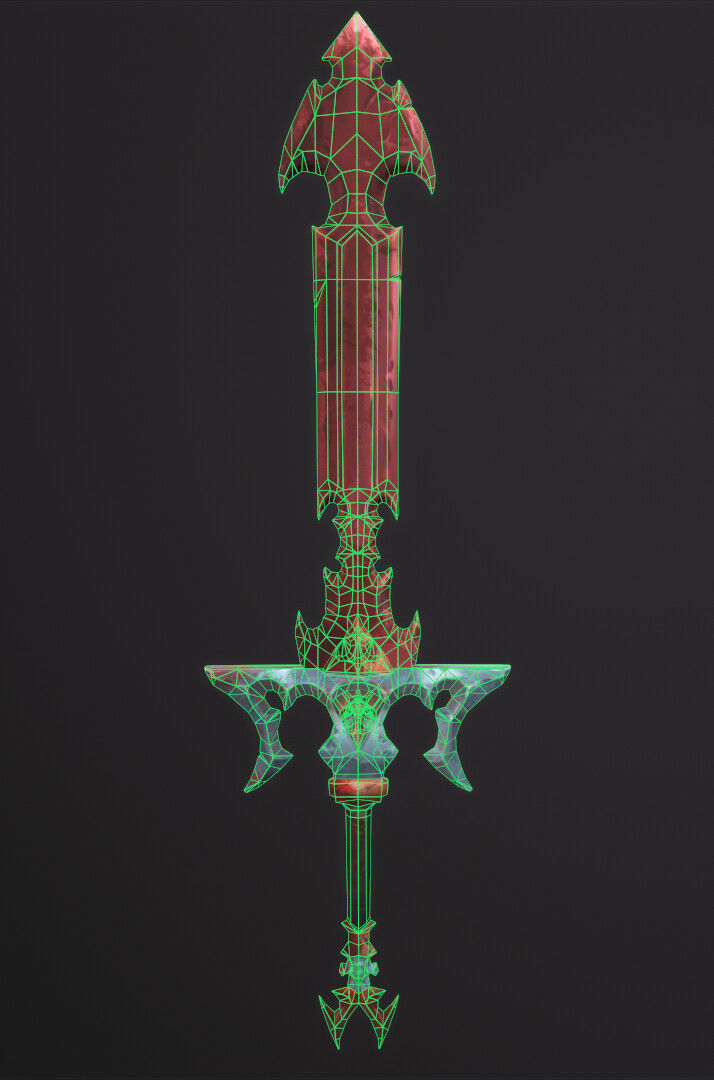 3D model Bloody sword Hand painted VR / AR / low-poly | CGTrader