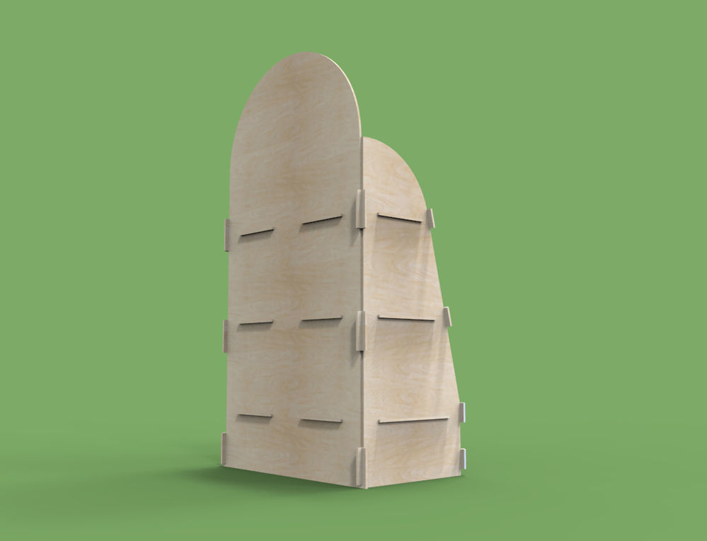 Plywood stand POS wooden display Bio Organic Natural 3D model | CGTrader