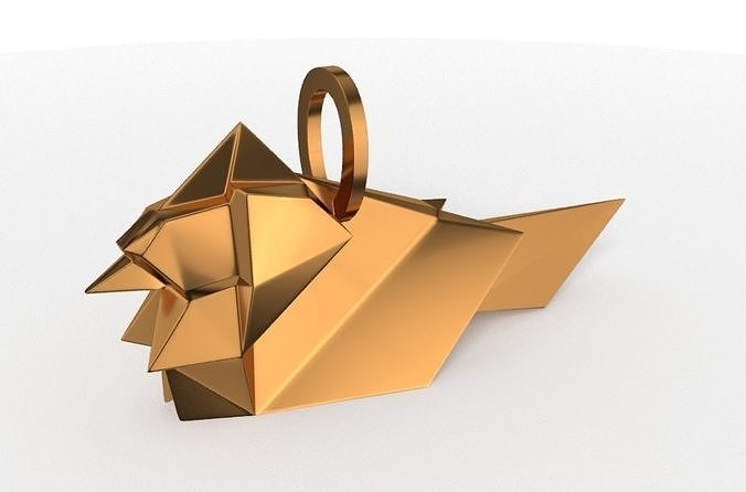 Origami Cardinalfinch Pendant 3D model 3D printable | CGTrader