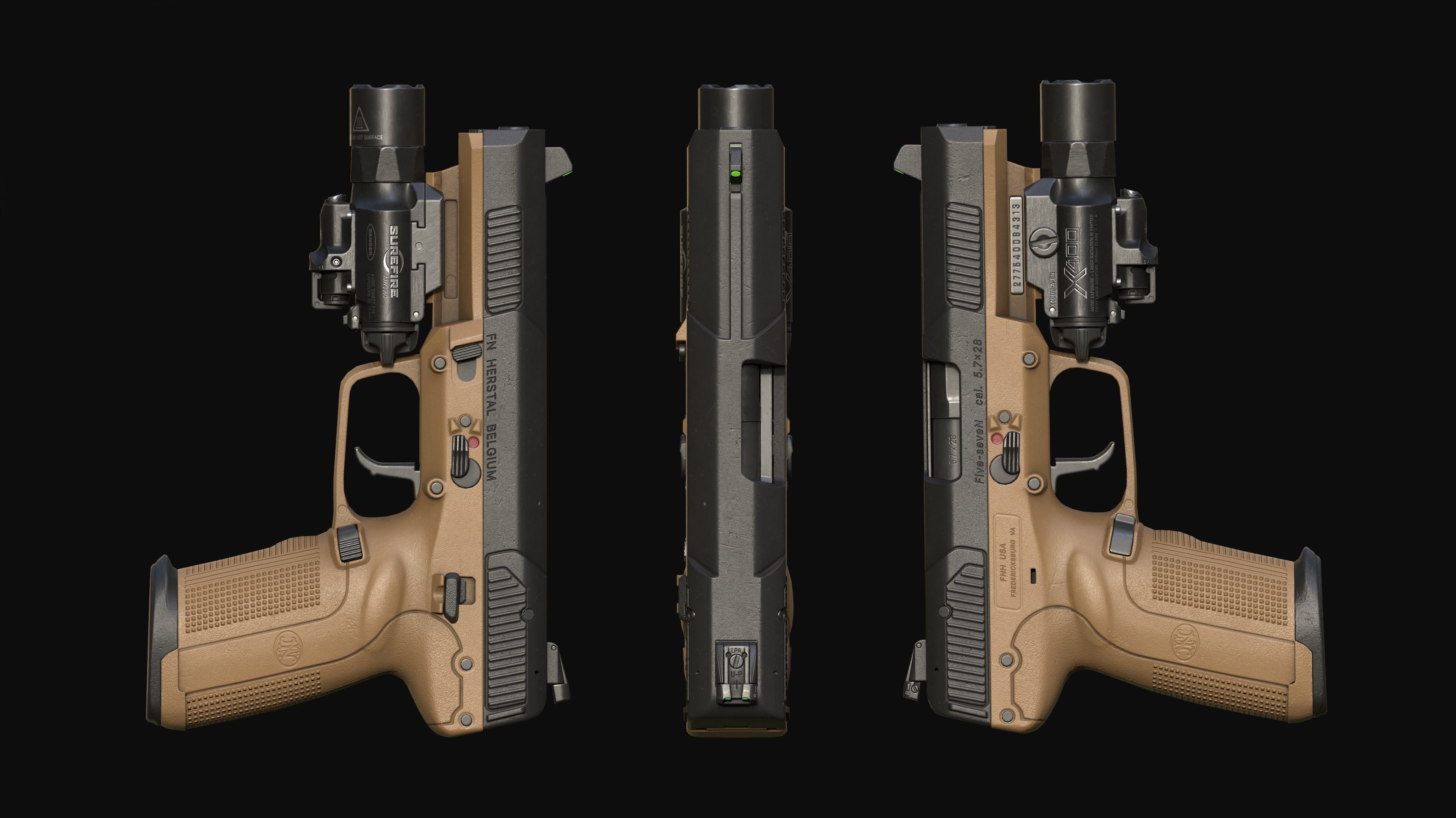 3D model FN Five-seveN MK2 FDE pistol VR / AR / low-poly | CGTrader