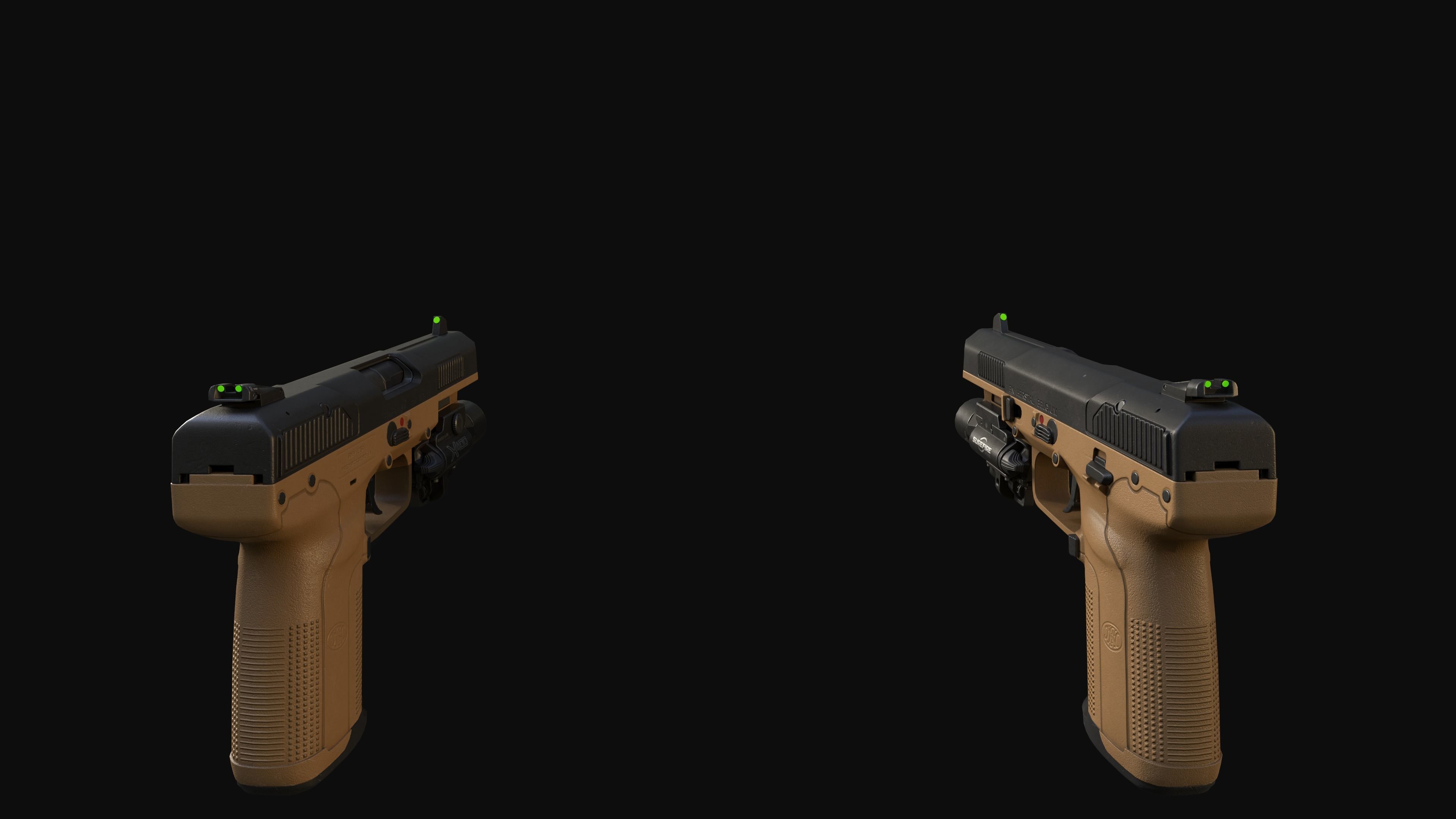 3D model FN Five-seveN MK2 FDE pistol VR / AR / low-poly | CGTrader