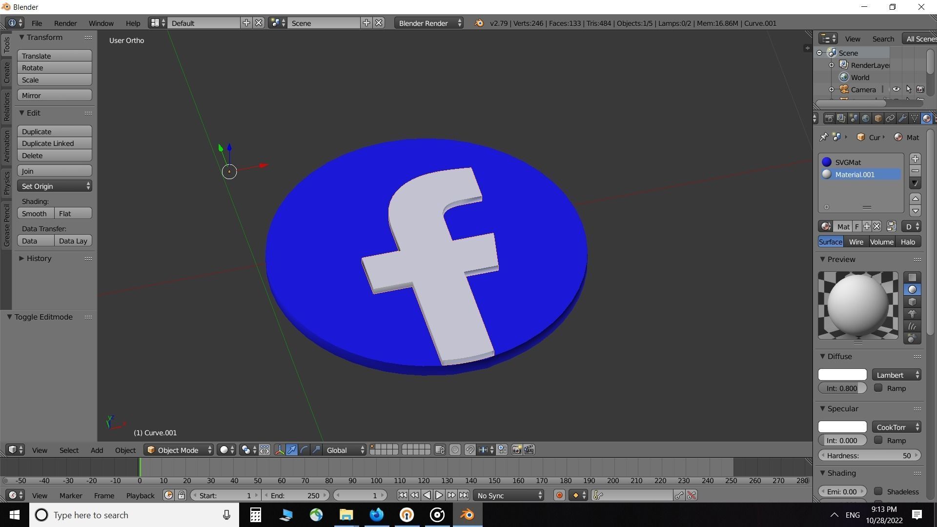 3D model FaceBook Logo VR / AR / low-poly | CGTrader