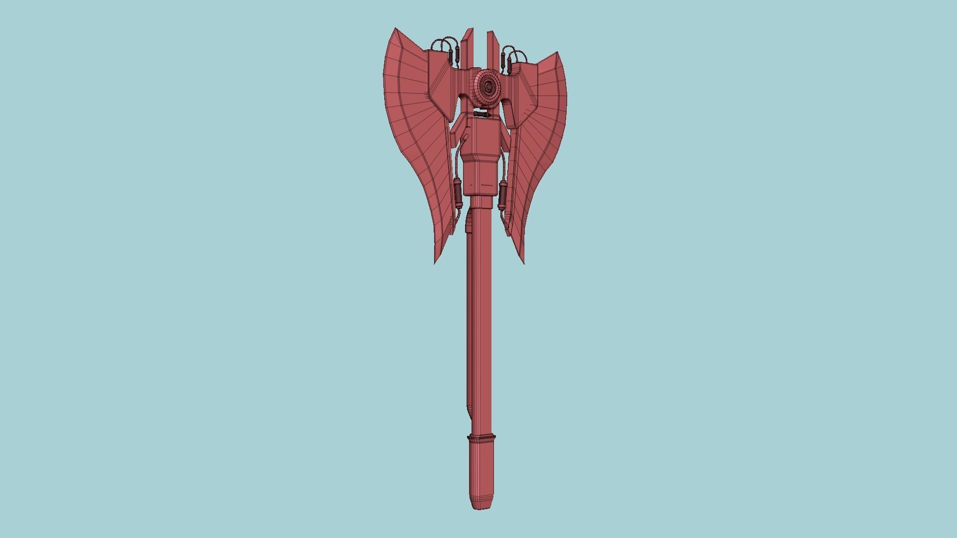 3D model SciFi War Axe B08 Yellow - Sci Fi Weapon Design VR / AR / low ...
