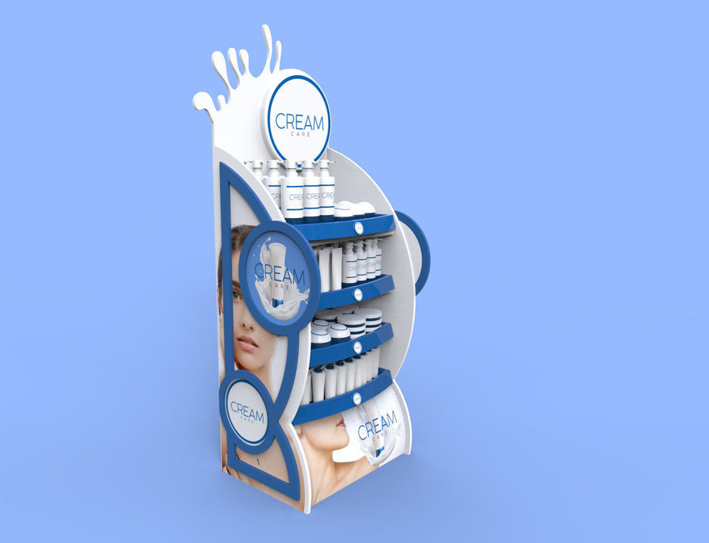 POS Stand Display Cream Package 3D model | CGTrader