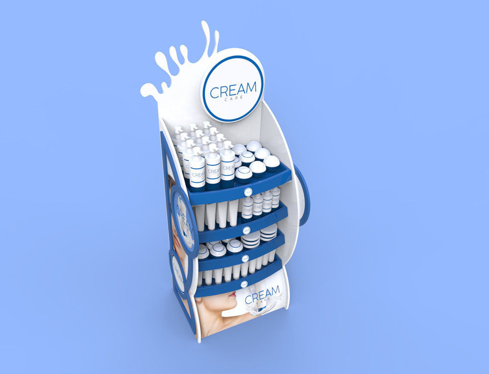 POS Stand Display Cream Package 3D model | CGTrader