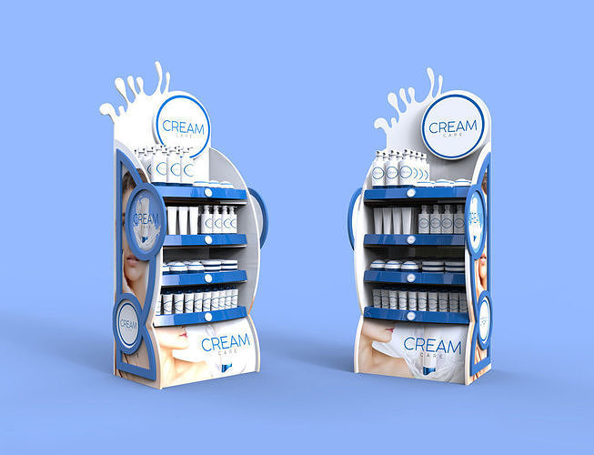 POS Stand Display Cream Package 3D model | CGTrader