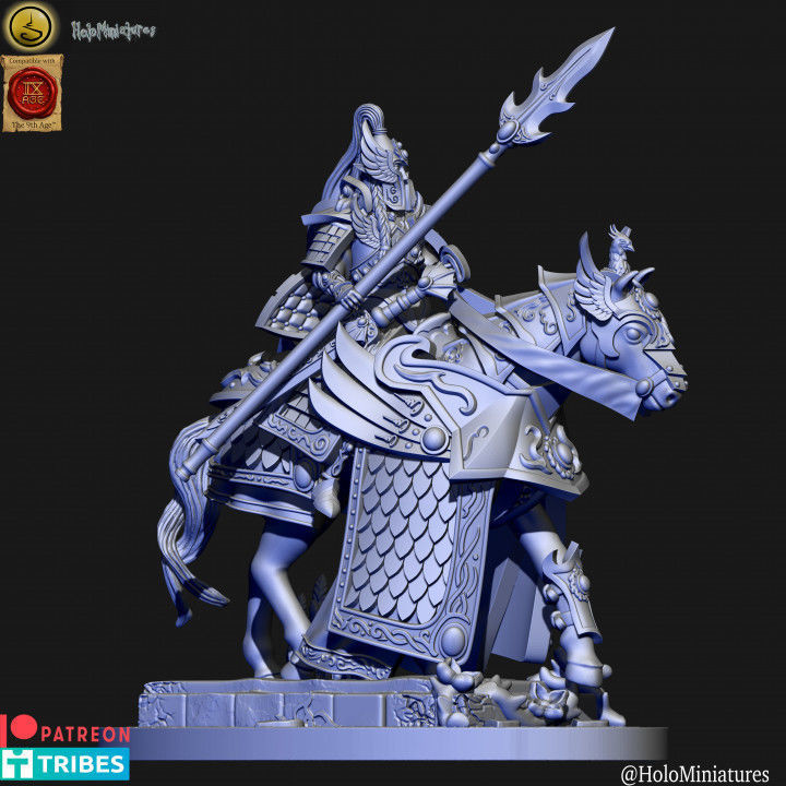 Highborne elves lord on horse 3D model 3D printable | CGTrader