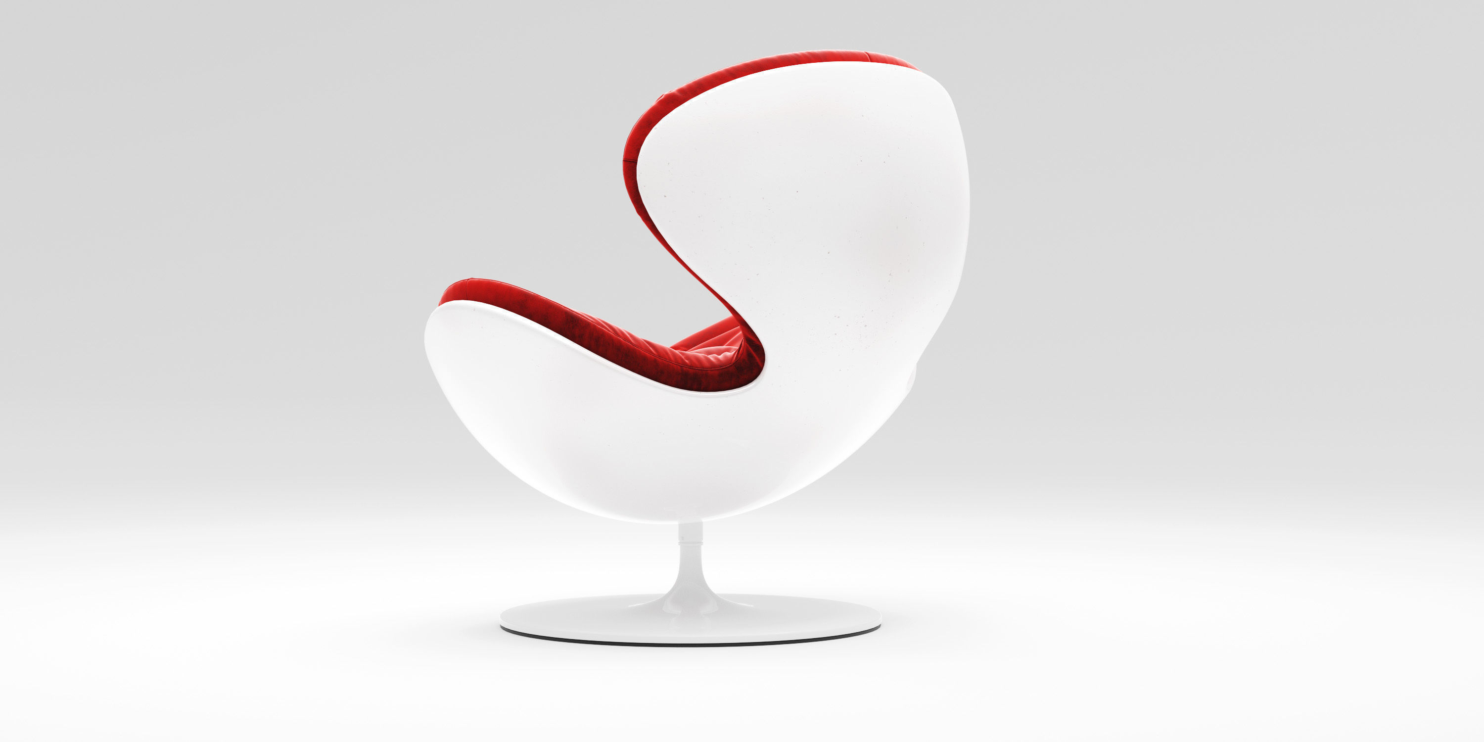 Giovannetti Jetsons Chair In Red Velvet And White Base 3D model | CGTrader