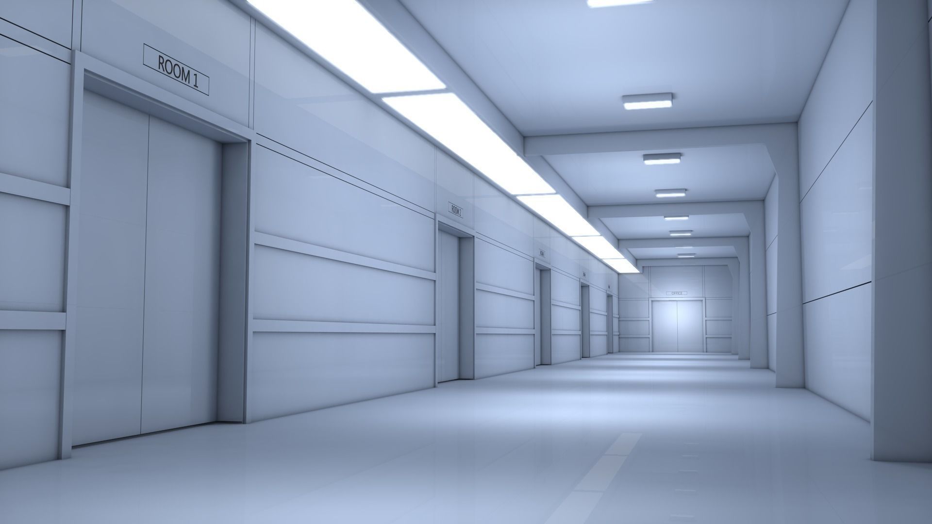 3D model Futuristic Apartment Corridor VR / AR / low-poly | CGTrader