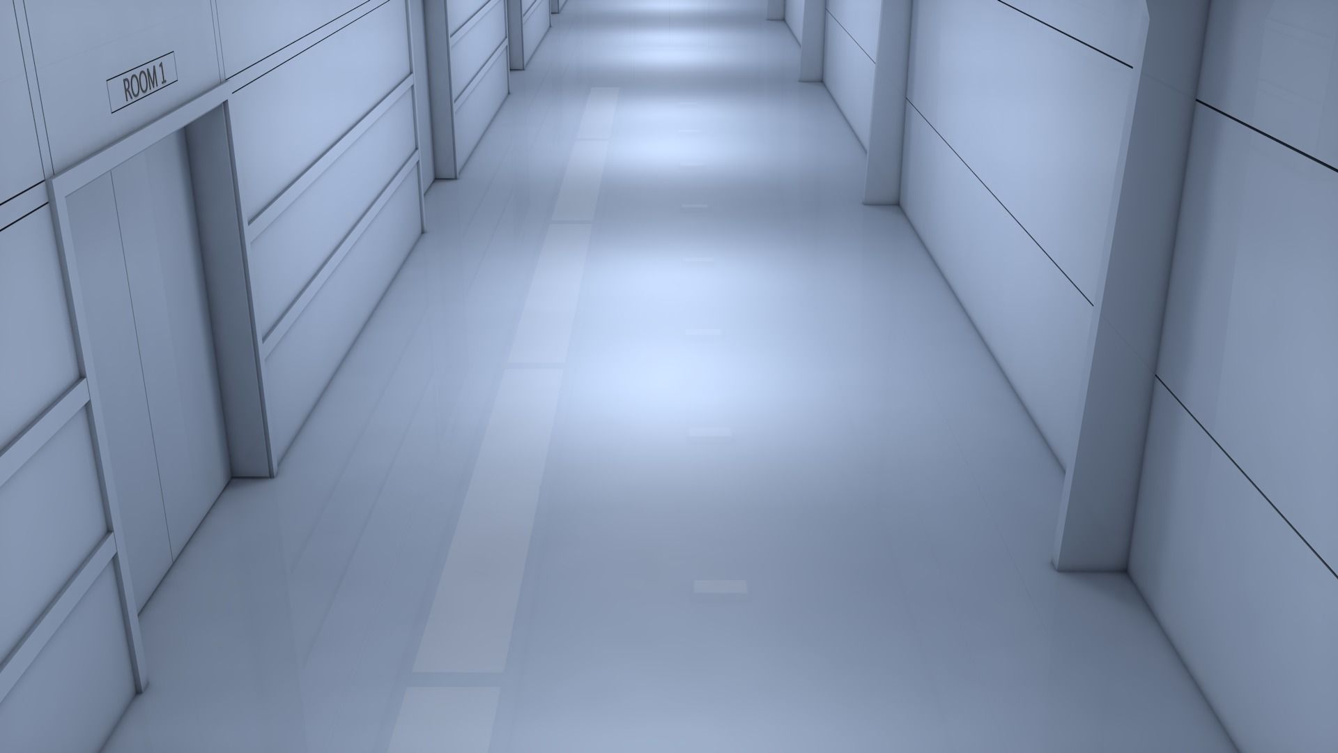 3D model Futuristic Apartment Corridor VR / AR / low-poly | CGTrader