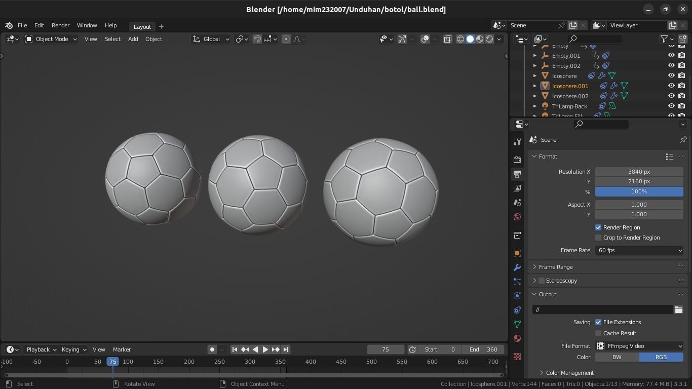3D model Soccer ball football 3d model Modifiers in Blender No Edit ...