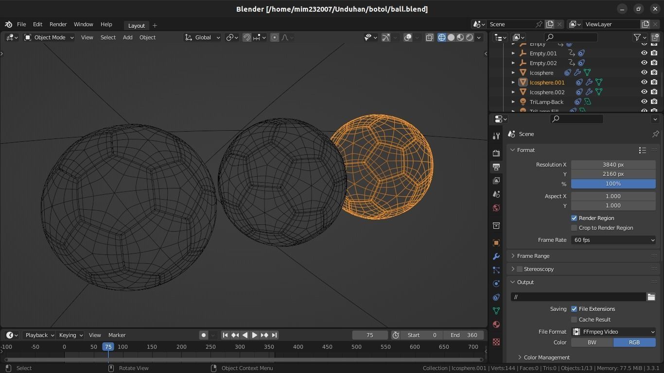 3D model Soccer ball football 3d model Modifiers in Blender No Edit Mode VR / AR / low-poly ...