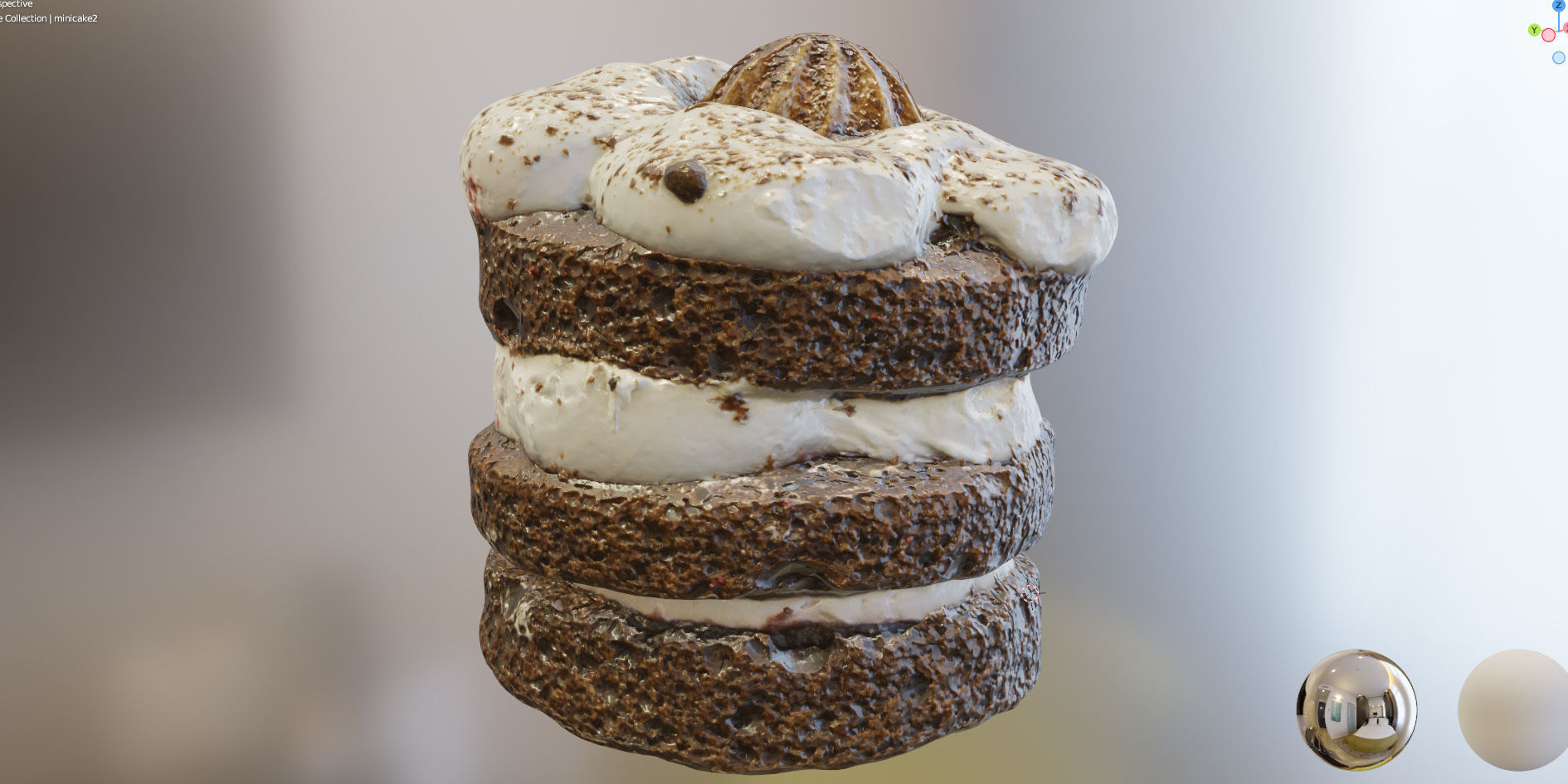4K biscuit cake 3D model | CGTrader